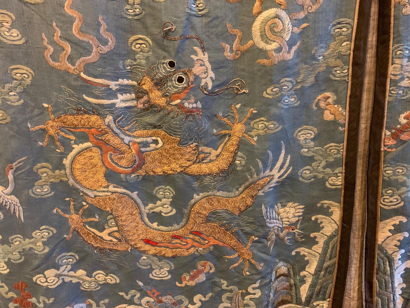 Antique Chinese Imperial Dragon Robe Qing Dynasty