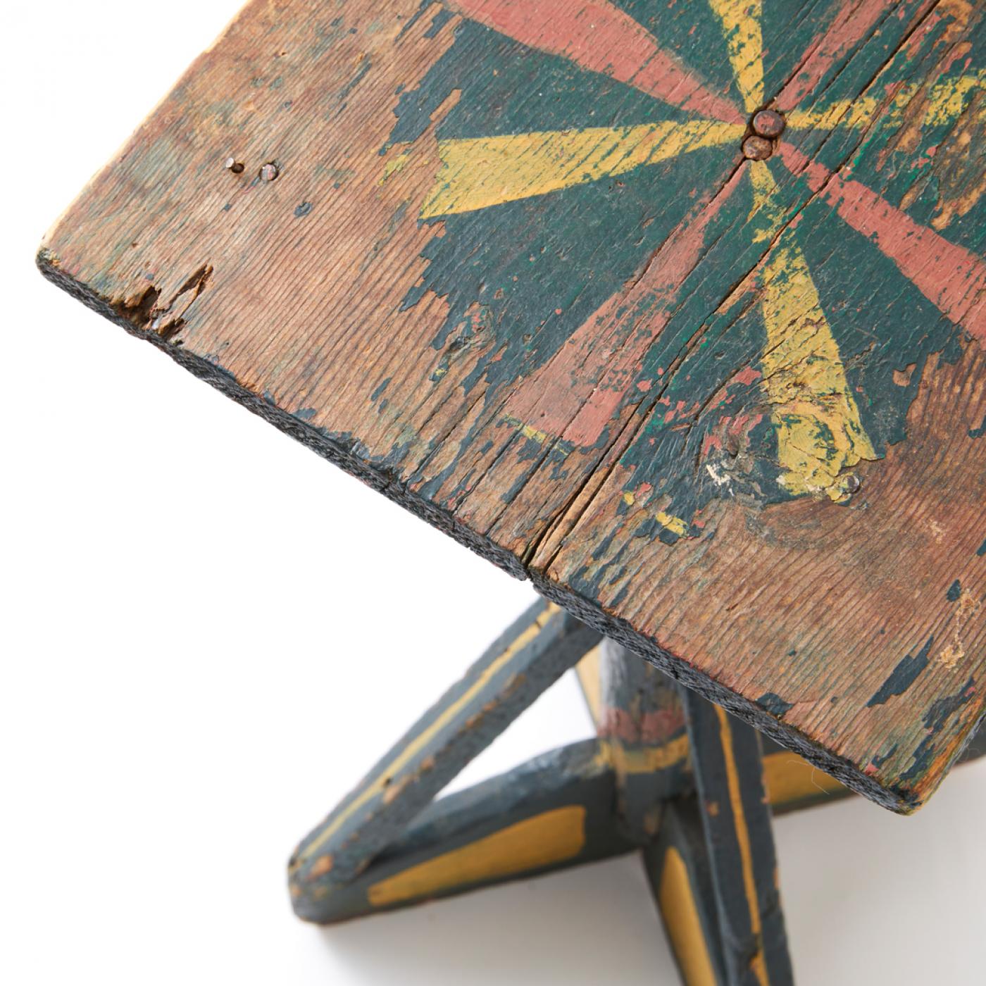 Antique Folk Art Drinks Table