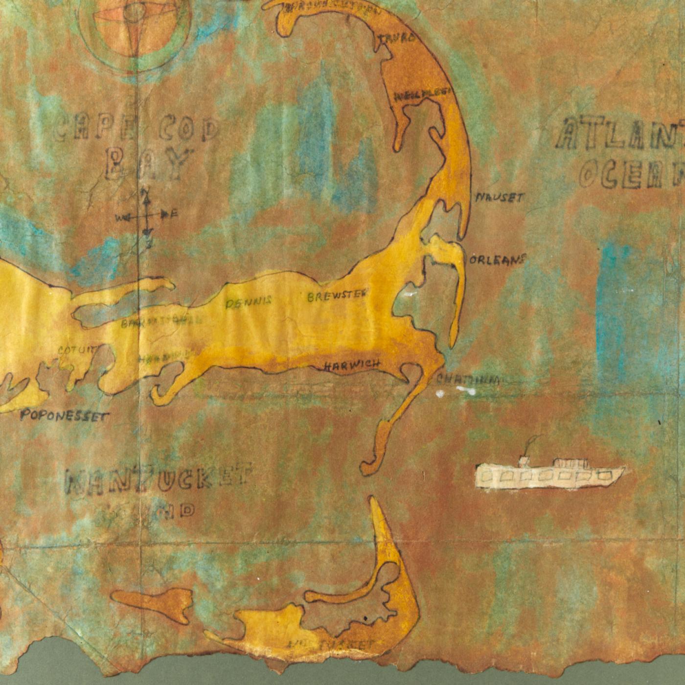 Antique Folk Art Map