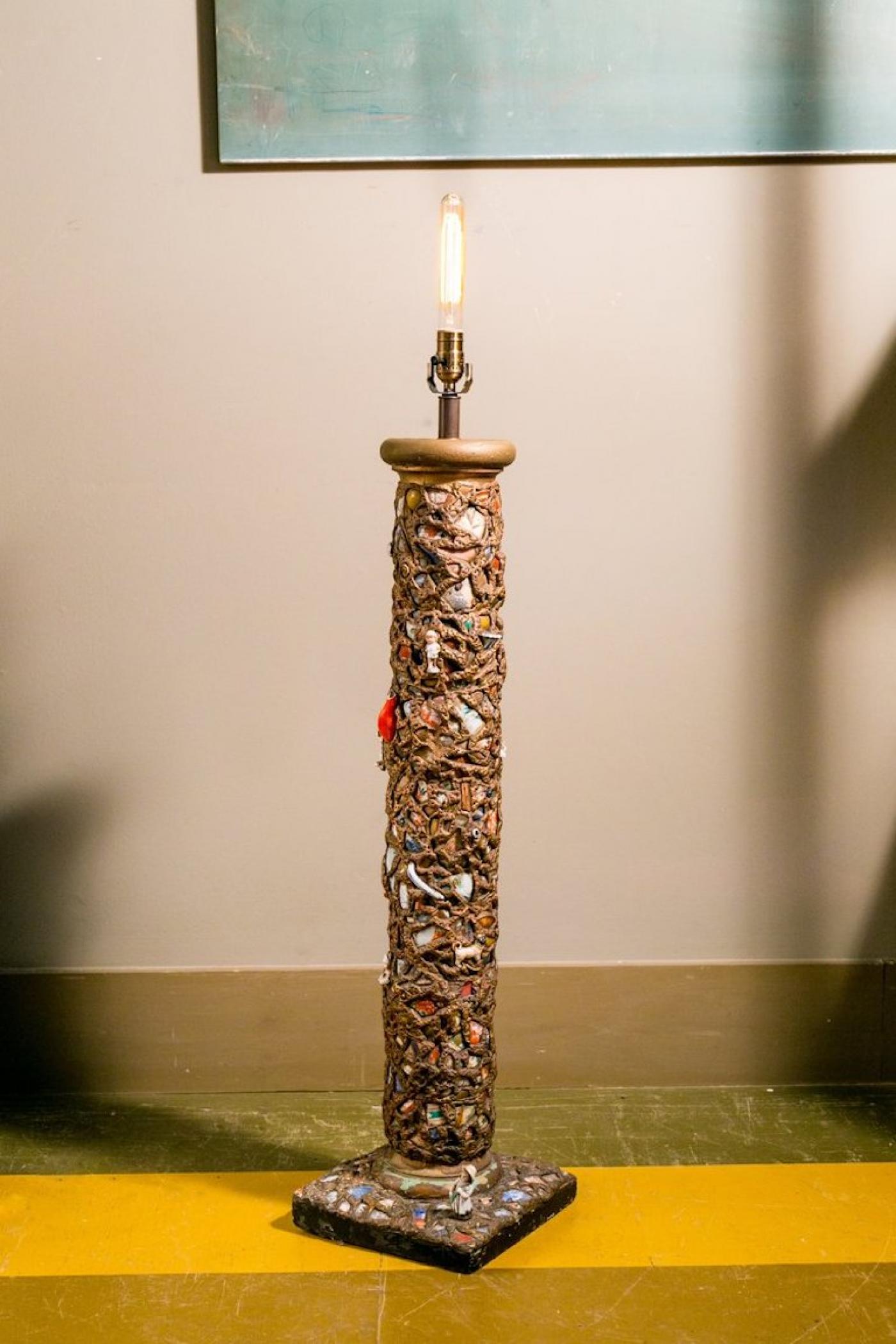 Antique French Pique Assiette Floor Lamp