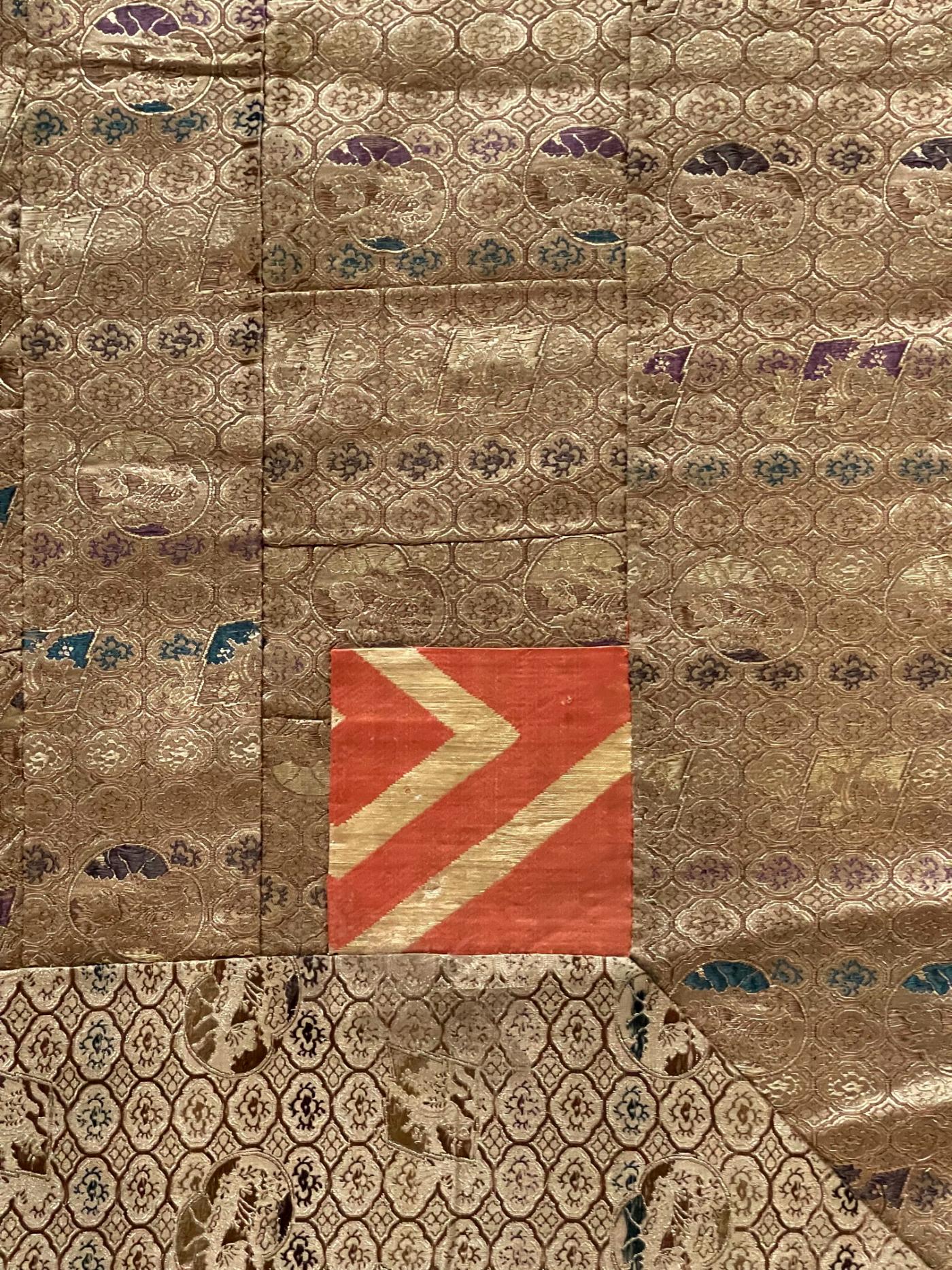 Antique Japanese Brocade Kesa Monk's Robe Meiji Period