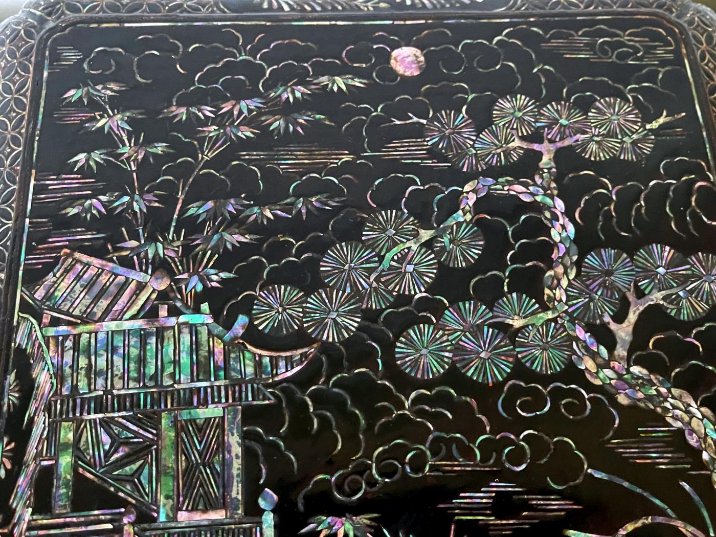 Antique Japanese Lacquer and Inlay Box from Ryukyu Island