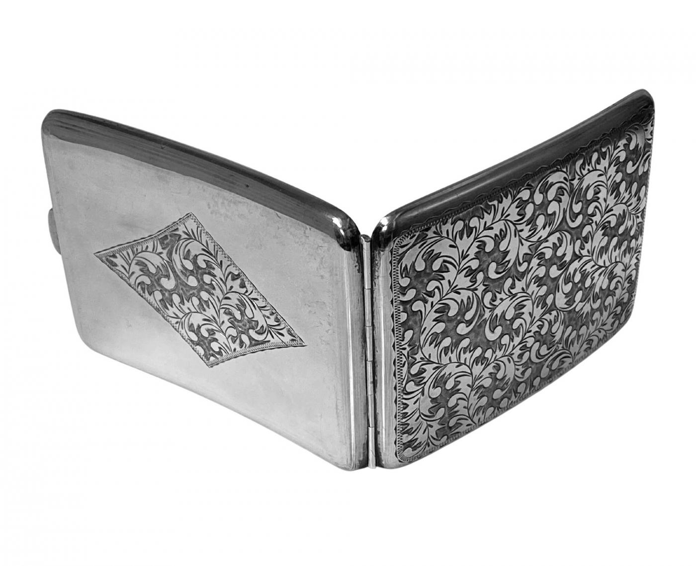 Antique Japanese sterling silver cigarette case C.1910