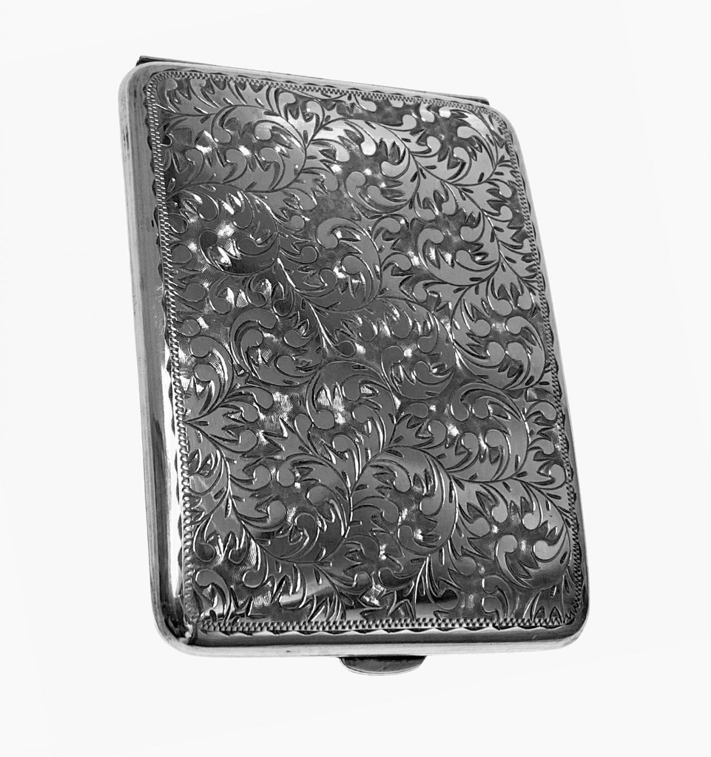 Antique Japanese sterling silver cigarette case C.1910