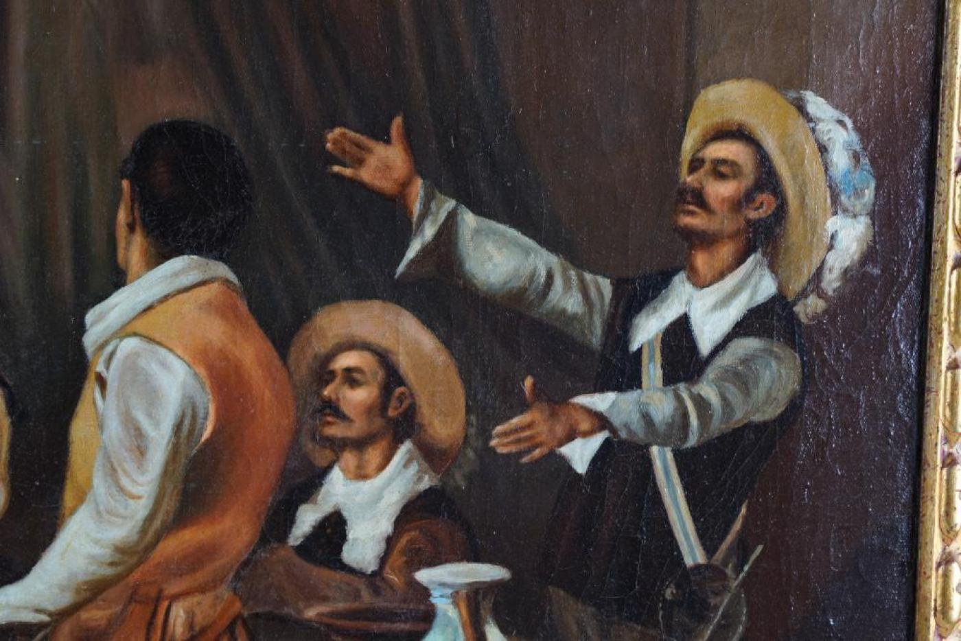 Antique Oil Painting of Conquistadors