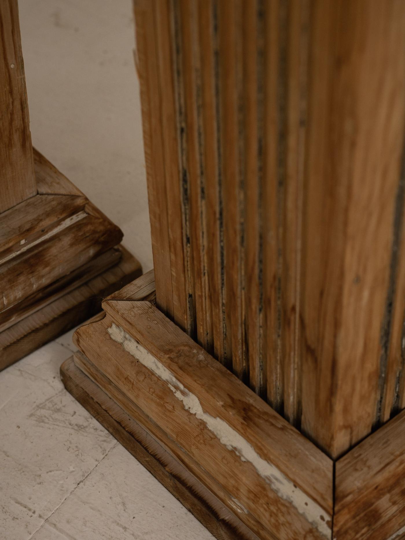 Antique Salvaged Architectural Wood Columns - a Pair