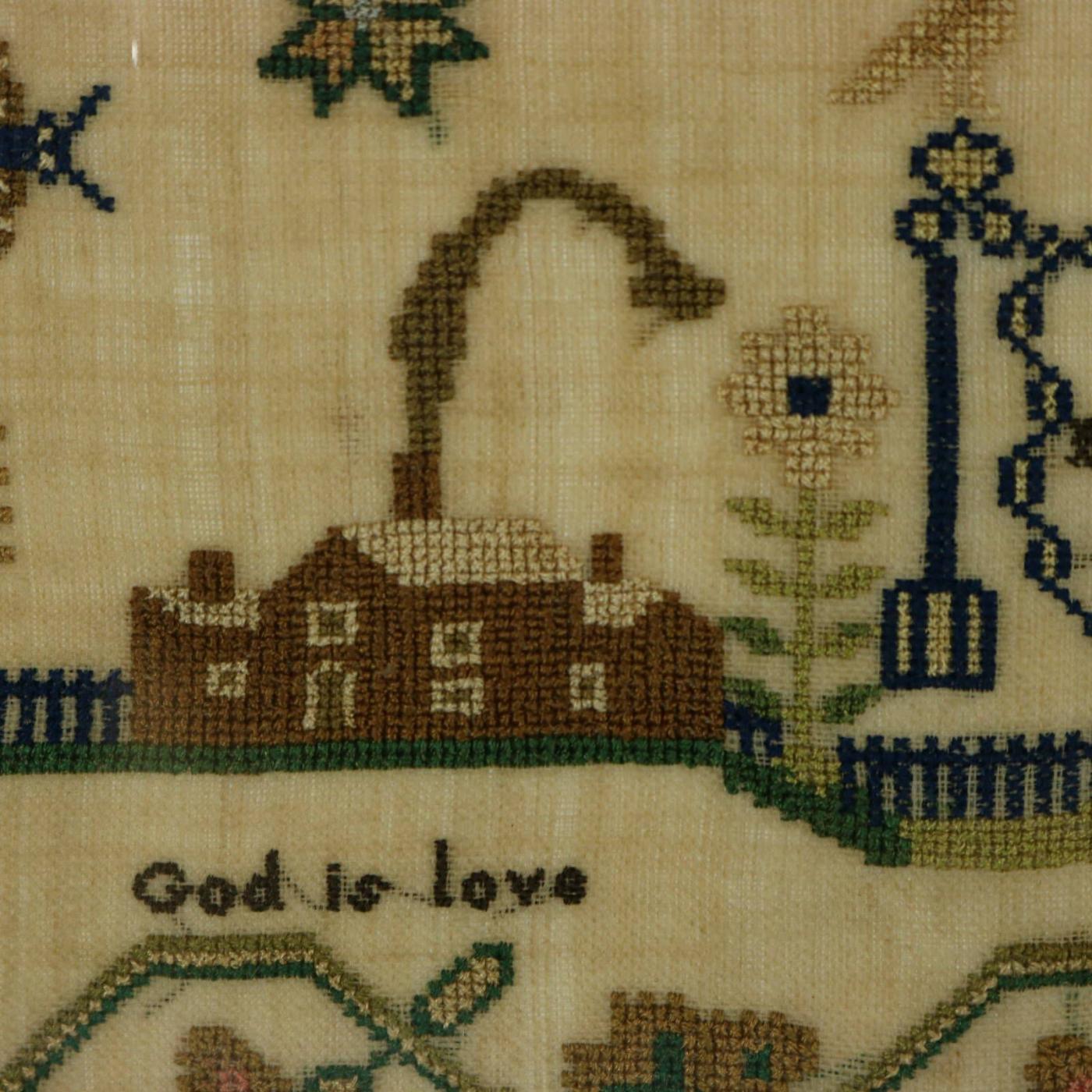 Antique Sampler, 1839, by Elizabeth Higgins Aged 14