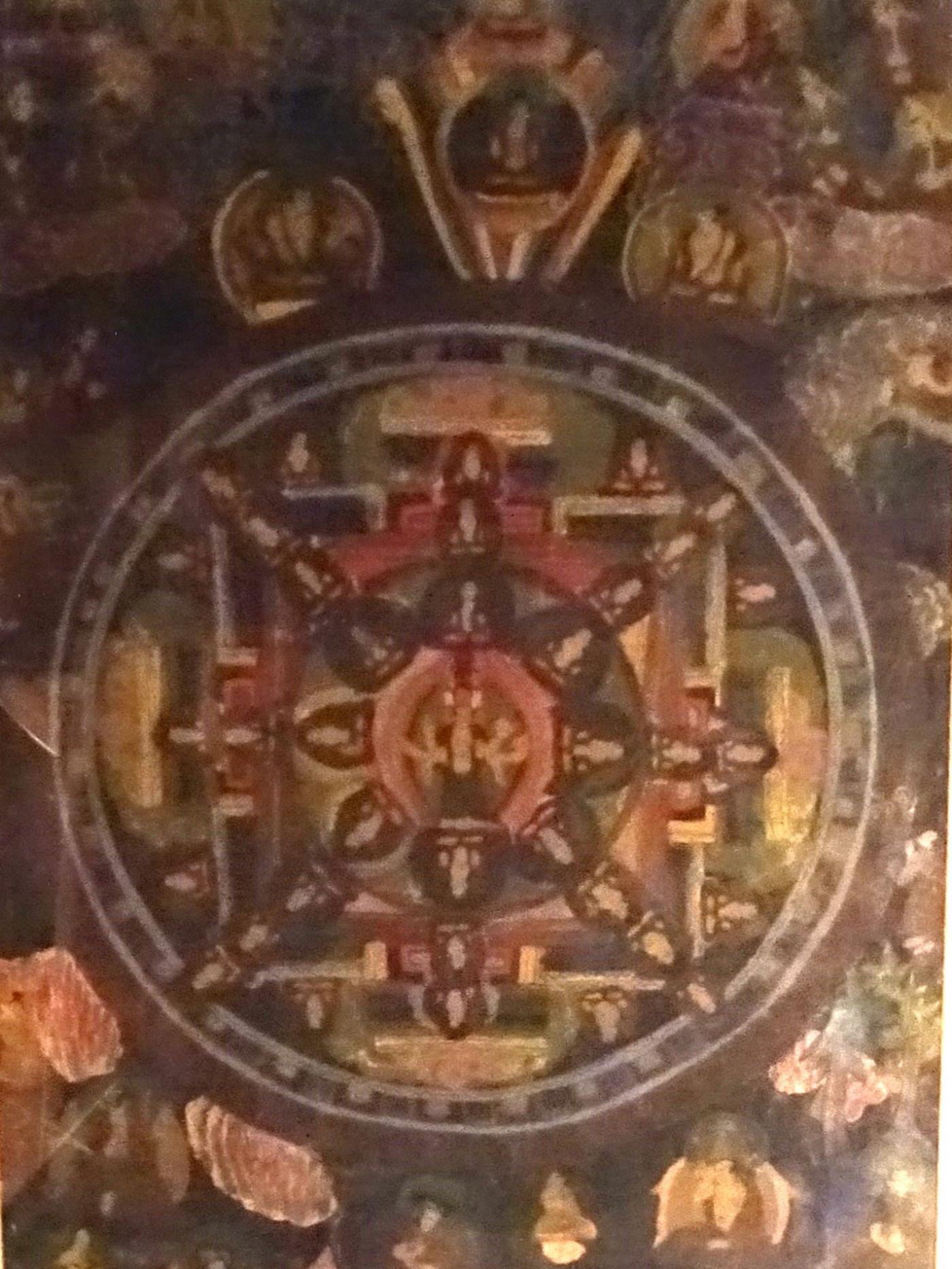 Antique Tibetan Thangka Painting on Fabric, 18th Century