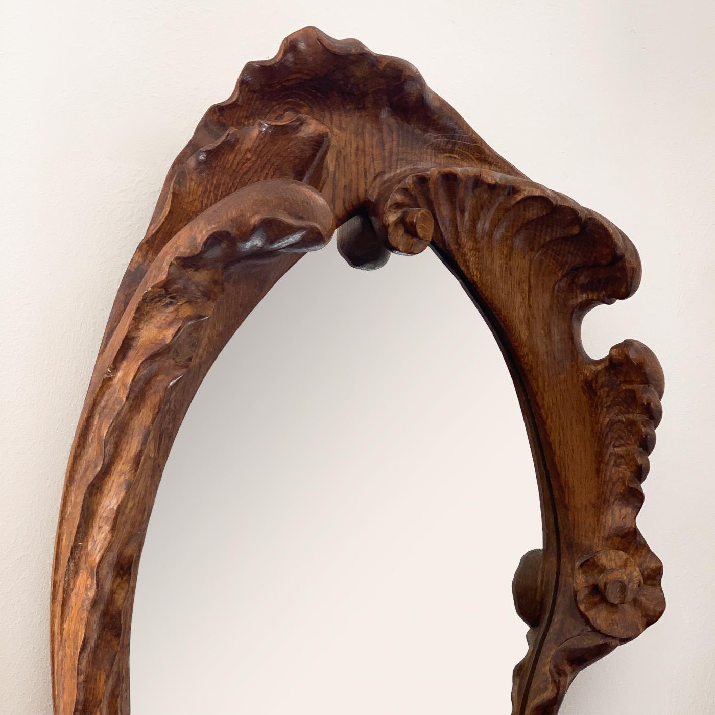 Antoni Gaudi - Antoni Gaudí Calvet Carved Oak Wall Mirror