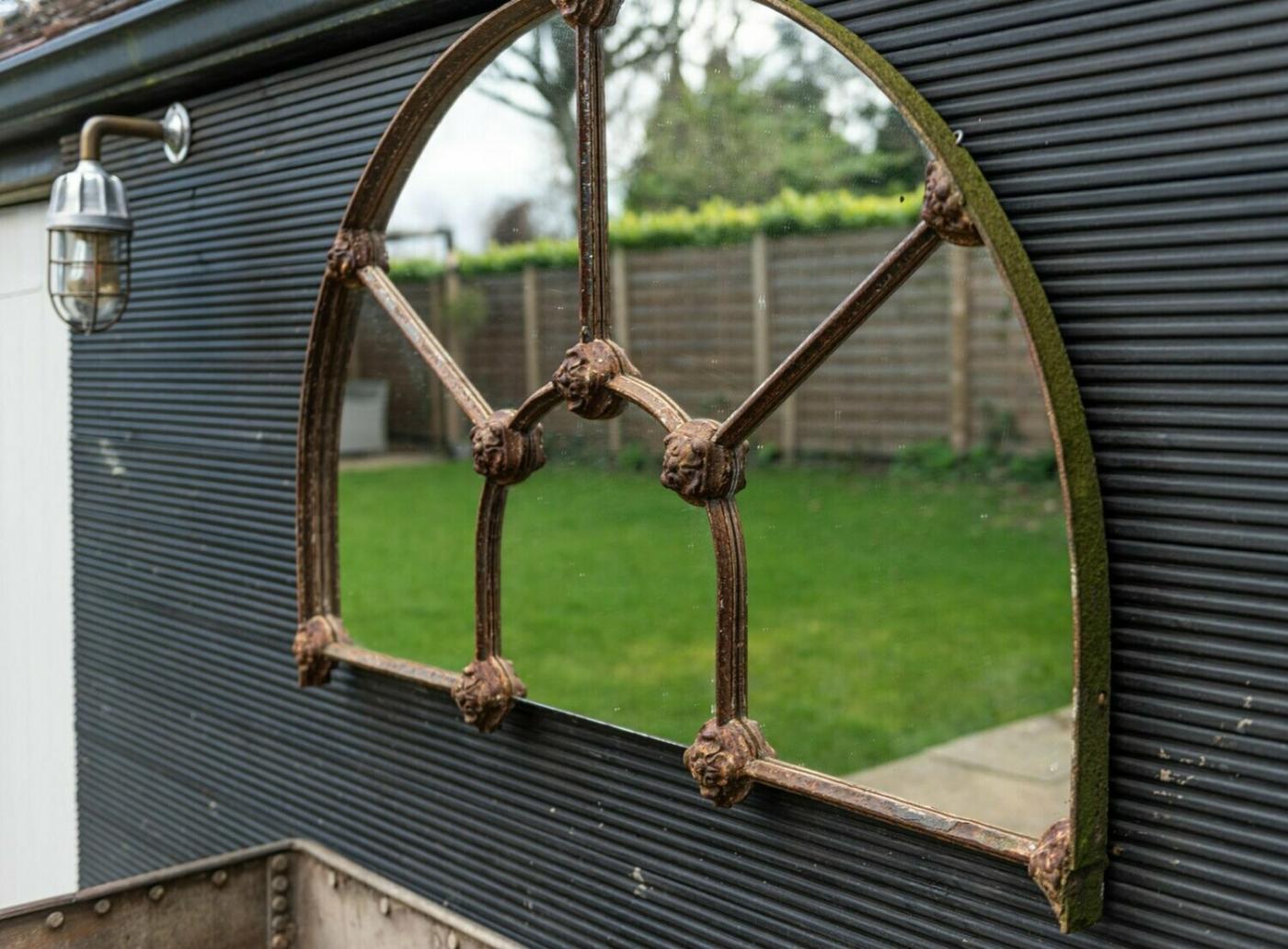 Arched Cast Iron Reclaimed Window Mirror