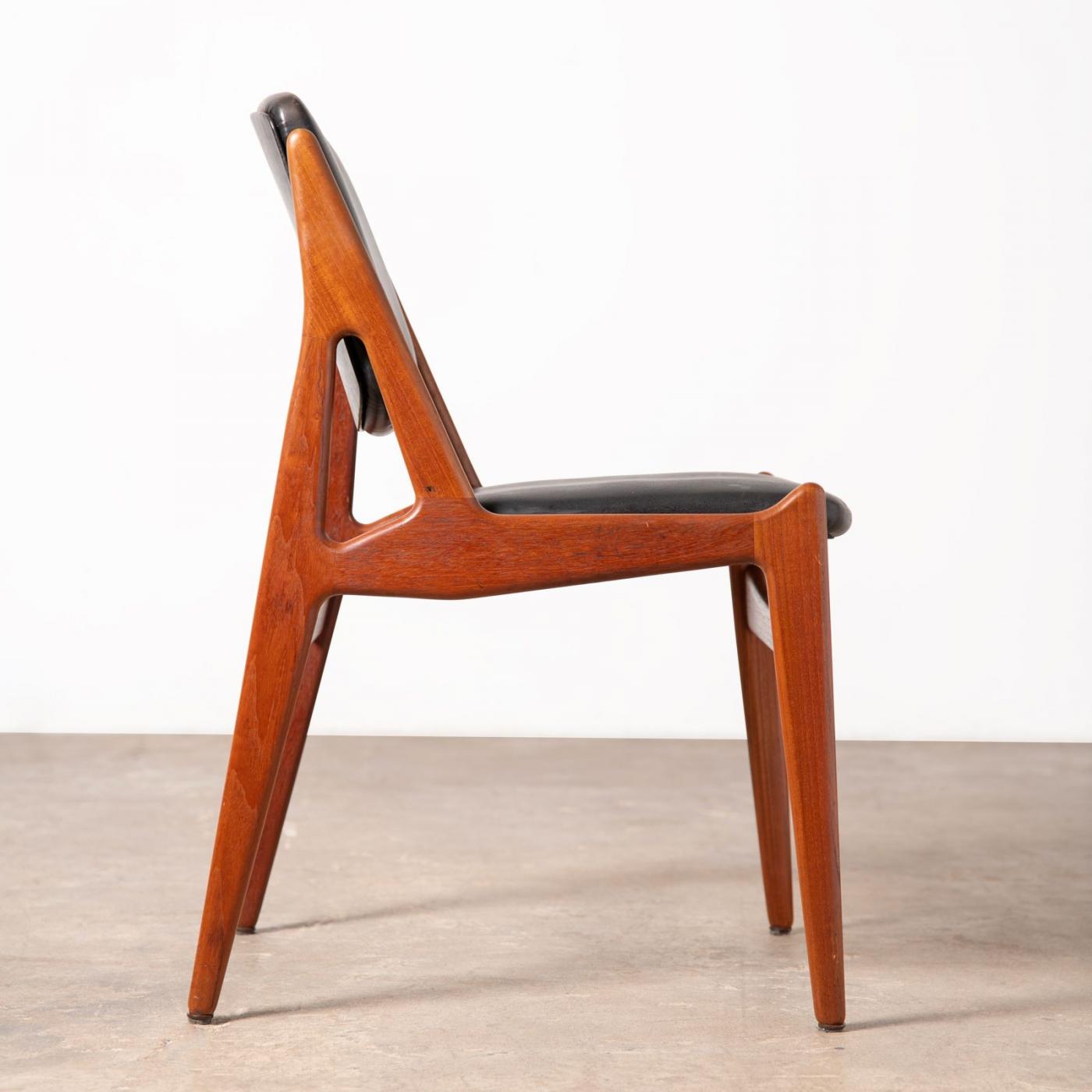 Arne Vodder - Arne Vodder Dining Chairs in Teak & Leather 60s 'Ella ...