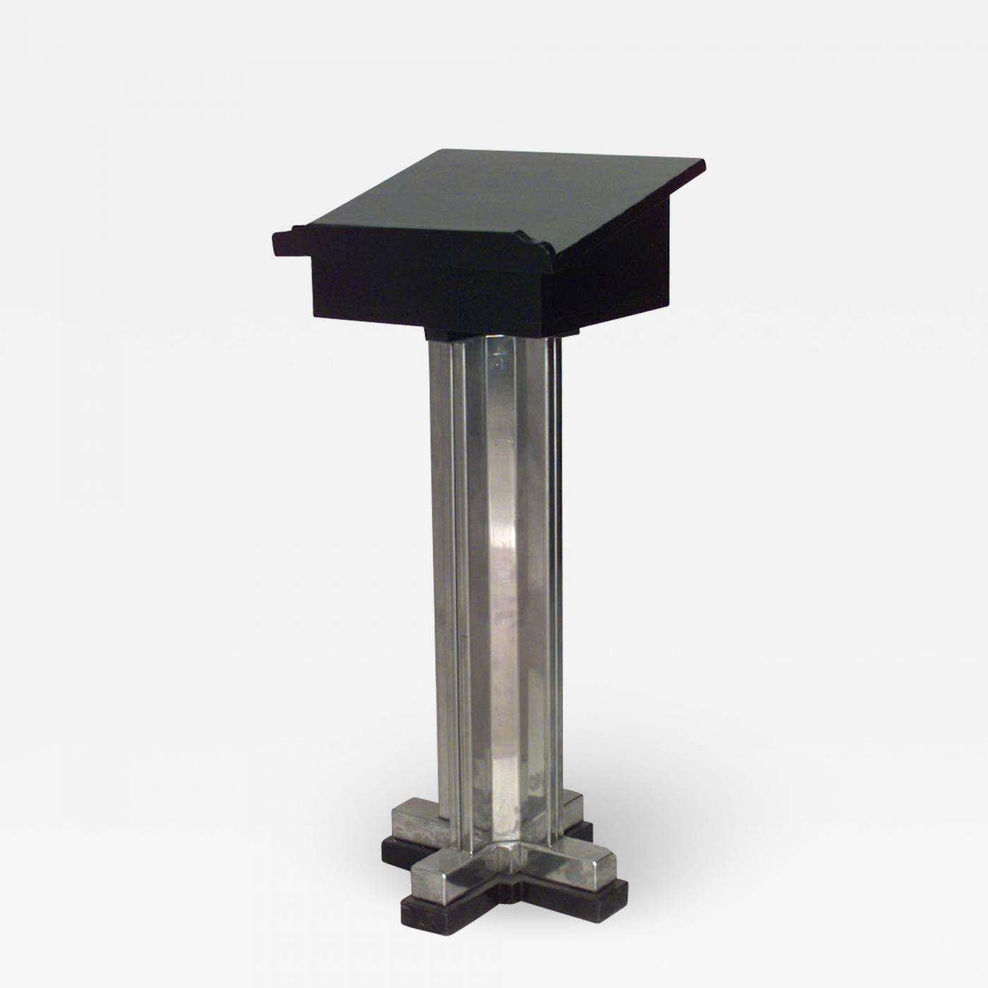 Art Deco Lacquer & Chrome Lectern