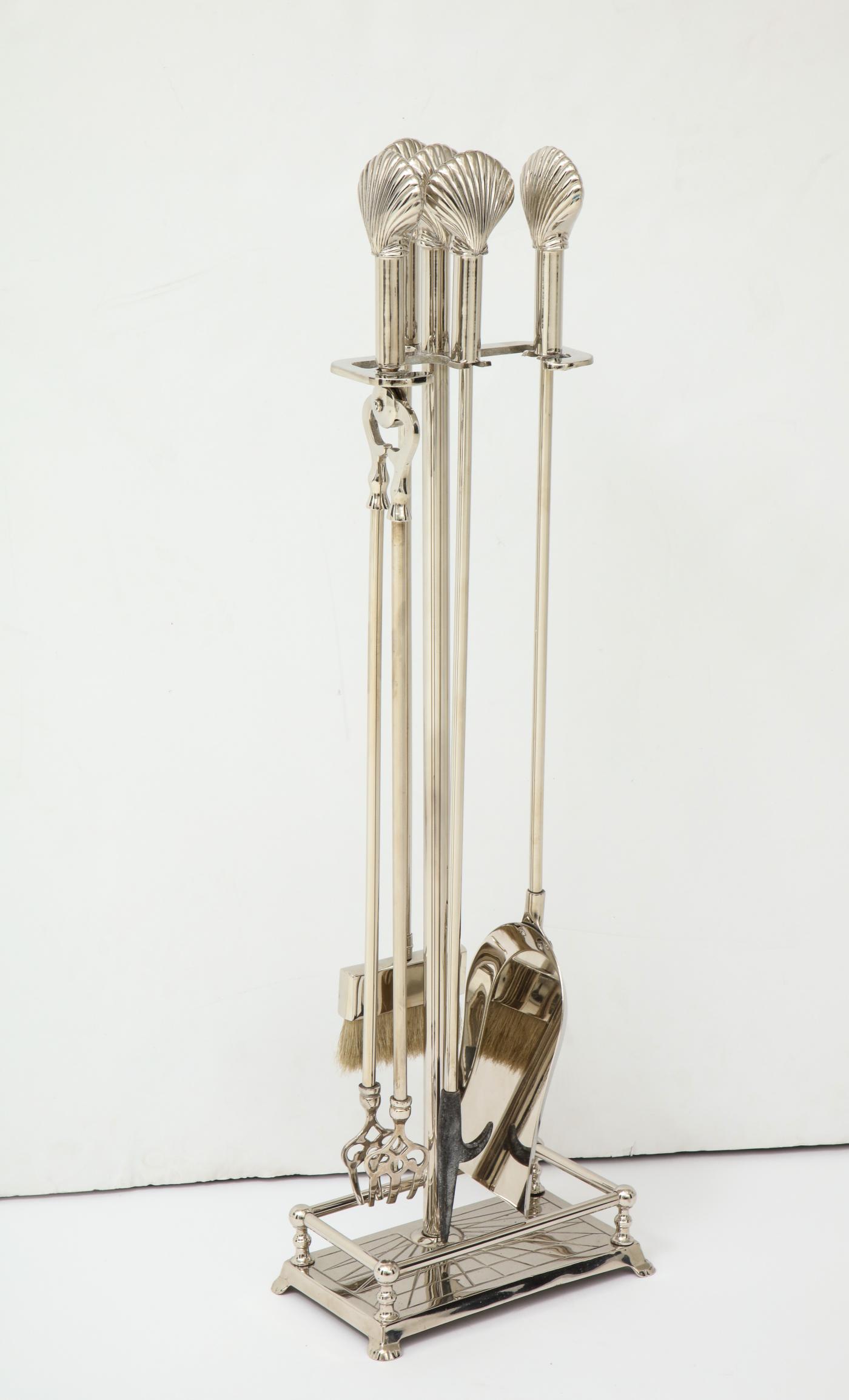 Art Deco Shell Handled Fireplace Tools