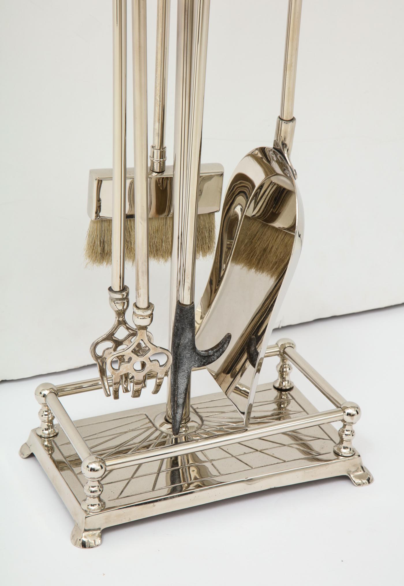 Art Deco Shell Handled Fireplace Tools