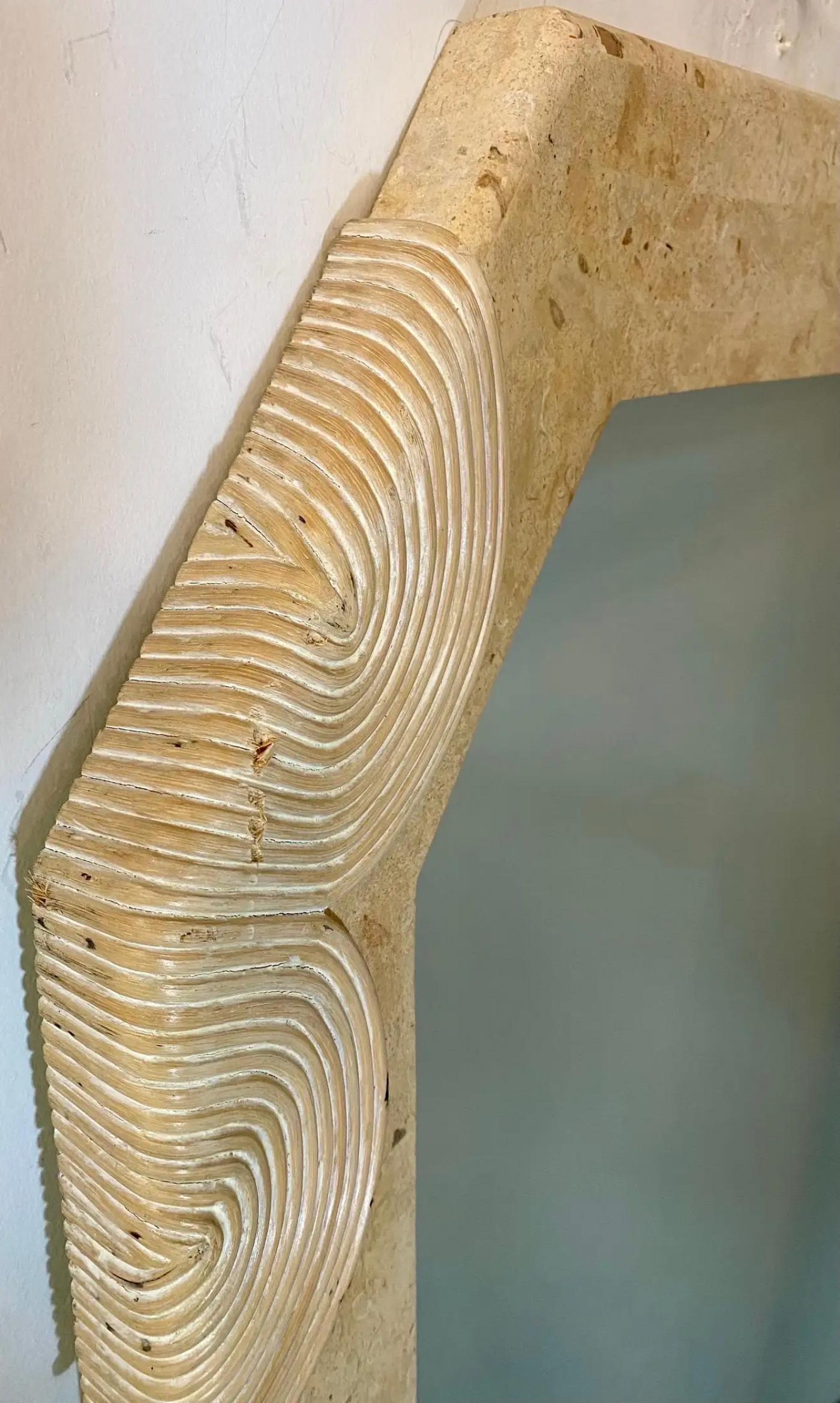 Art Deco Style Tessellated Mactan Stone Console or Wall Mirror