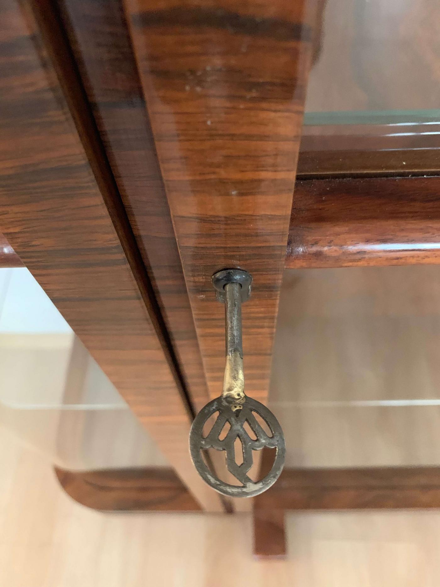 Art Deco Vitrine / Display Case, Rosewood Veneer, France, circa 1930