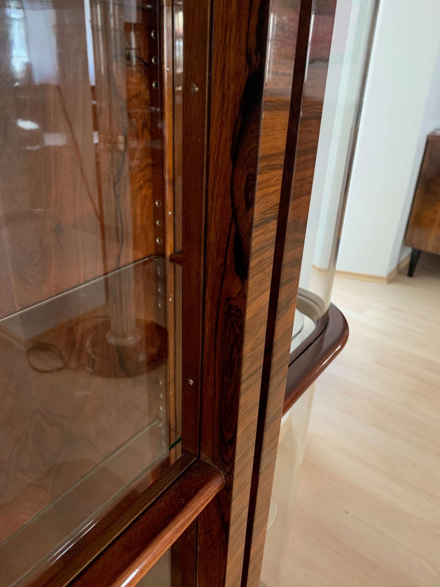 Art Deco Vitrine / Display Case, Rosewood Veneer, France, circa 1930