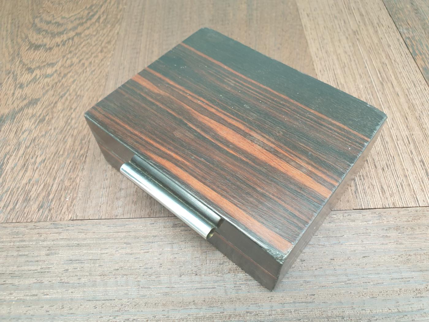 Art deco box in coromandel wood.