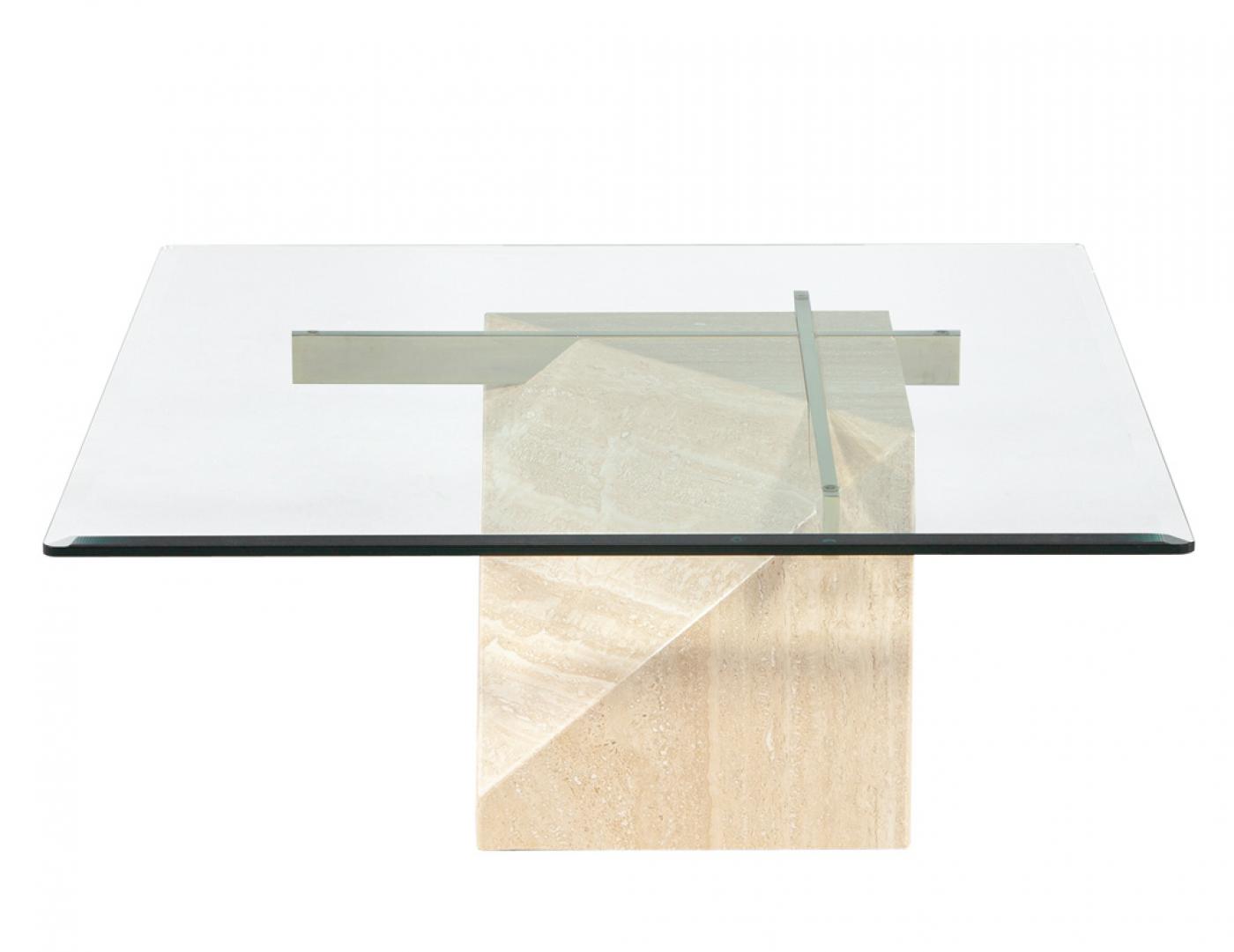 Artedi - Vintage Mid-Century Modern Italian Travertine Cocktail Table