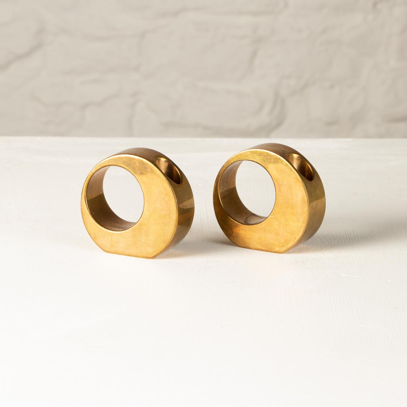 Arthur Pettersson - Pair of Brass Candlesticks by Arthur Pe, Kolbäck ...