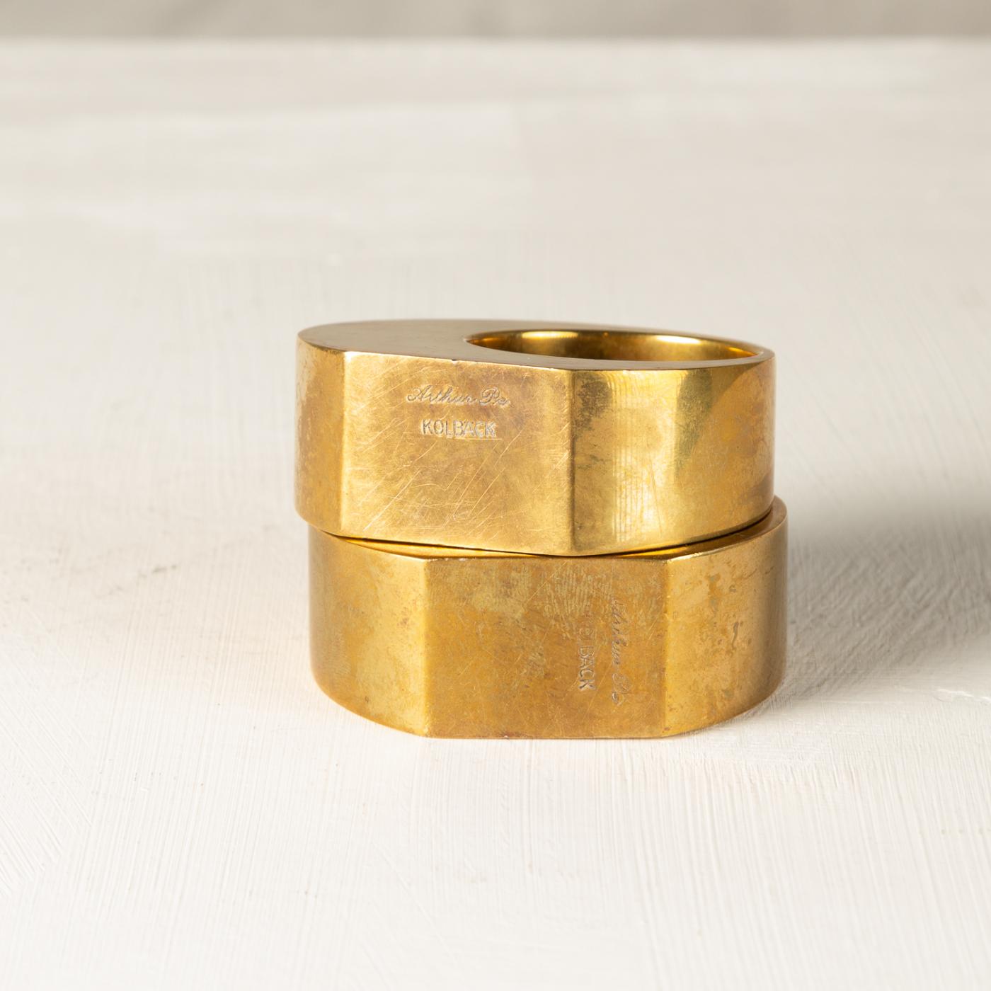 Arthur Pettersson - Pair of Brass Candlesticks by Arthur Pe, Kolbäck ...