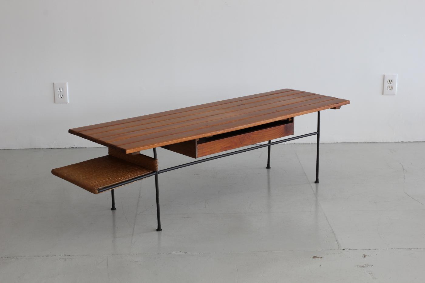 Arthur Umanoff - ARTHUR UMANOFF BENCH OR TABLE WITH DRAWER AND SHELF