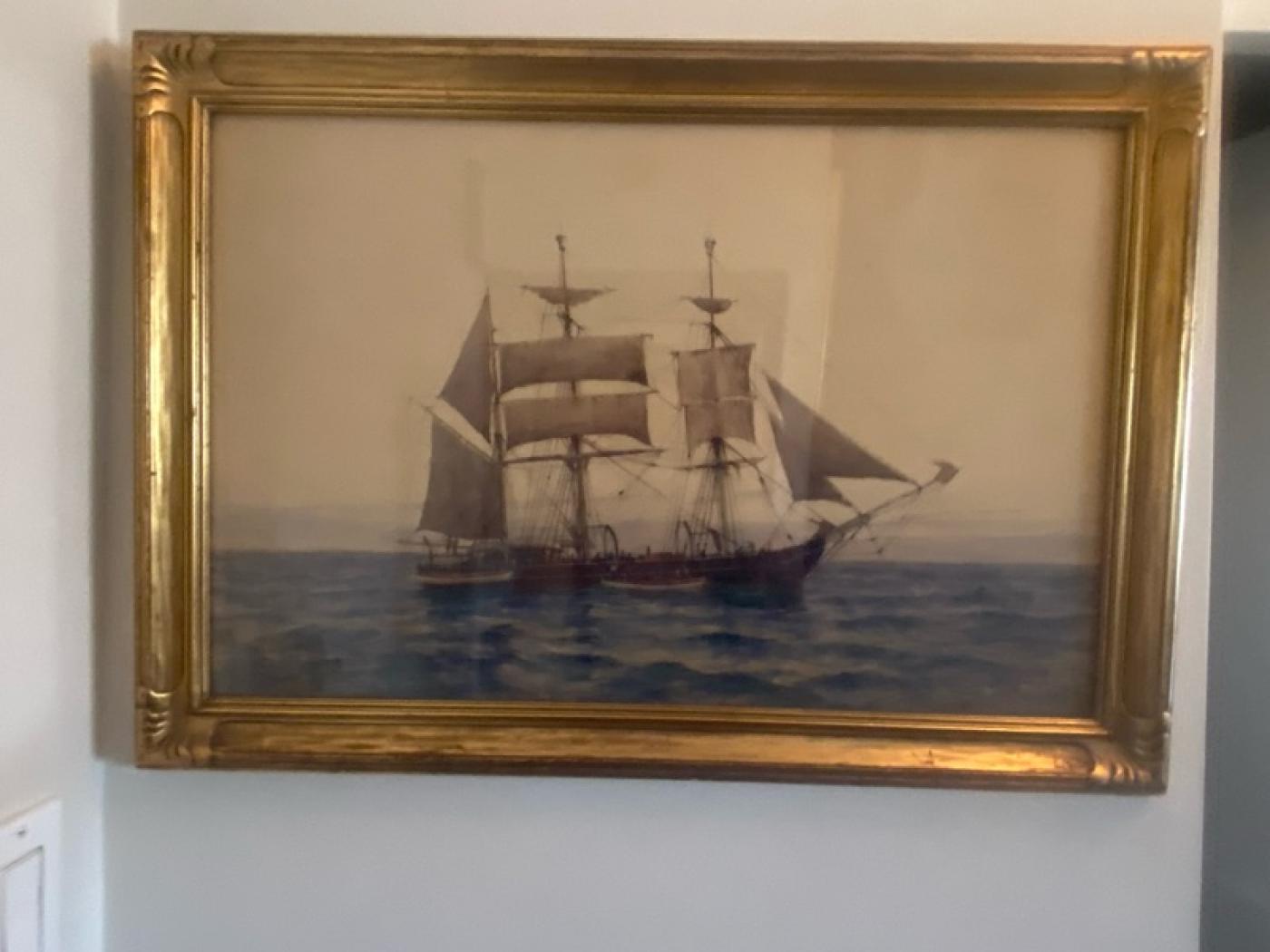 Augustus Morton Hely Smith - WATERCOLOR IN ORIGINAL ART NOUVEAU FRAME ...