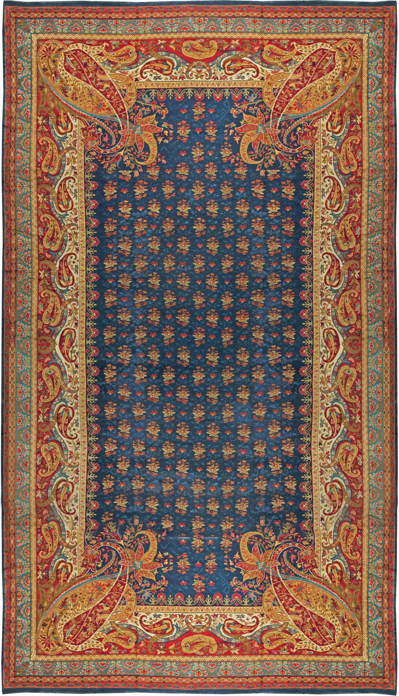 Authnetic English Axminster Blue, Red Carpet