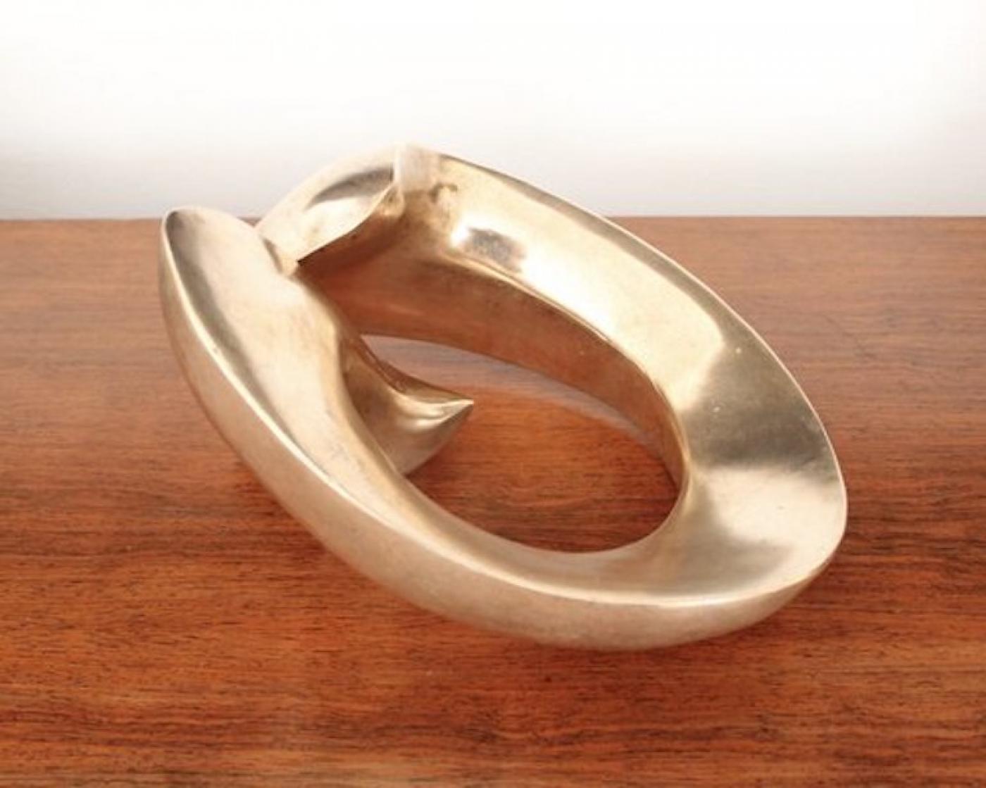 BRONZE ORGANIC ABSTRACT CURVILINEAR FORM SCULPTURE