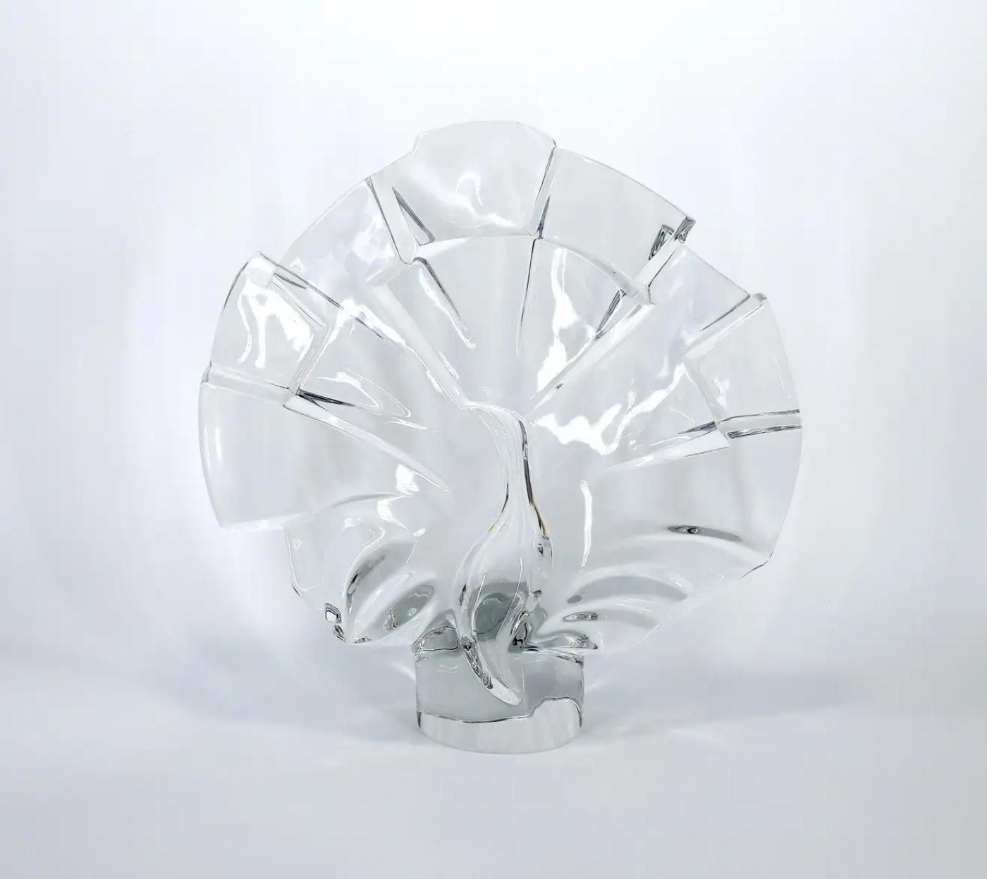 Baccarat Crystal Peacock Centerpiece Sculpture