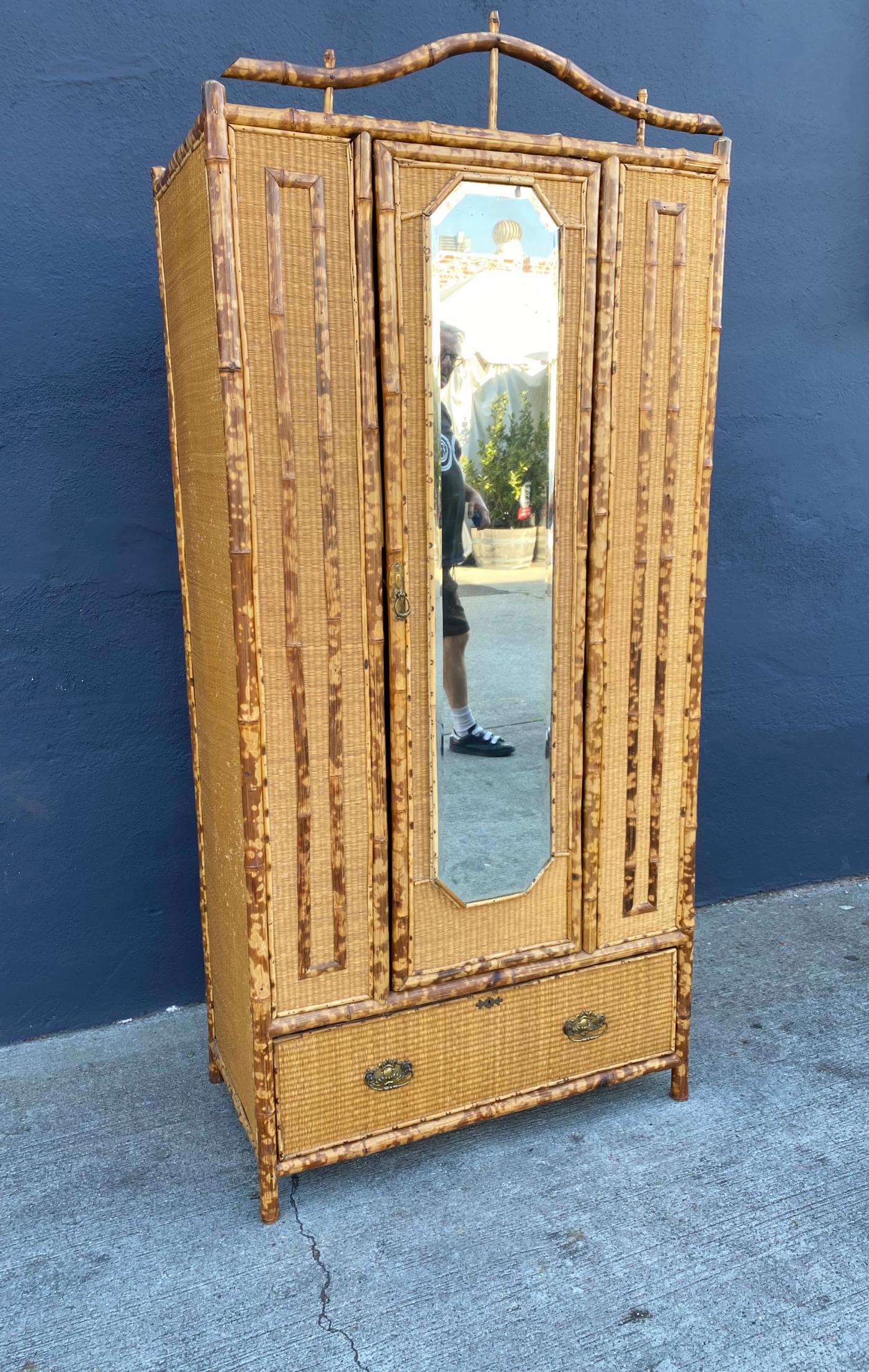 Bamboo Wardrobe or Armoire, C. 1890 - 1900