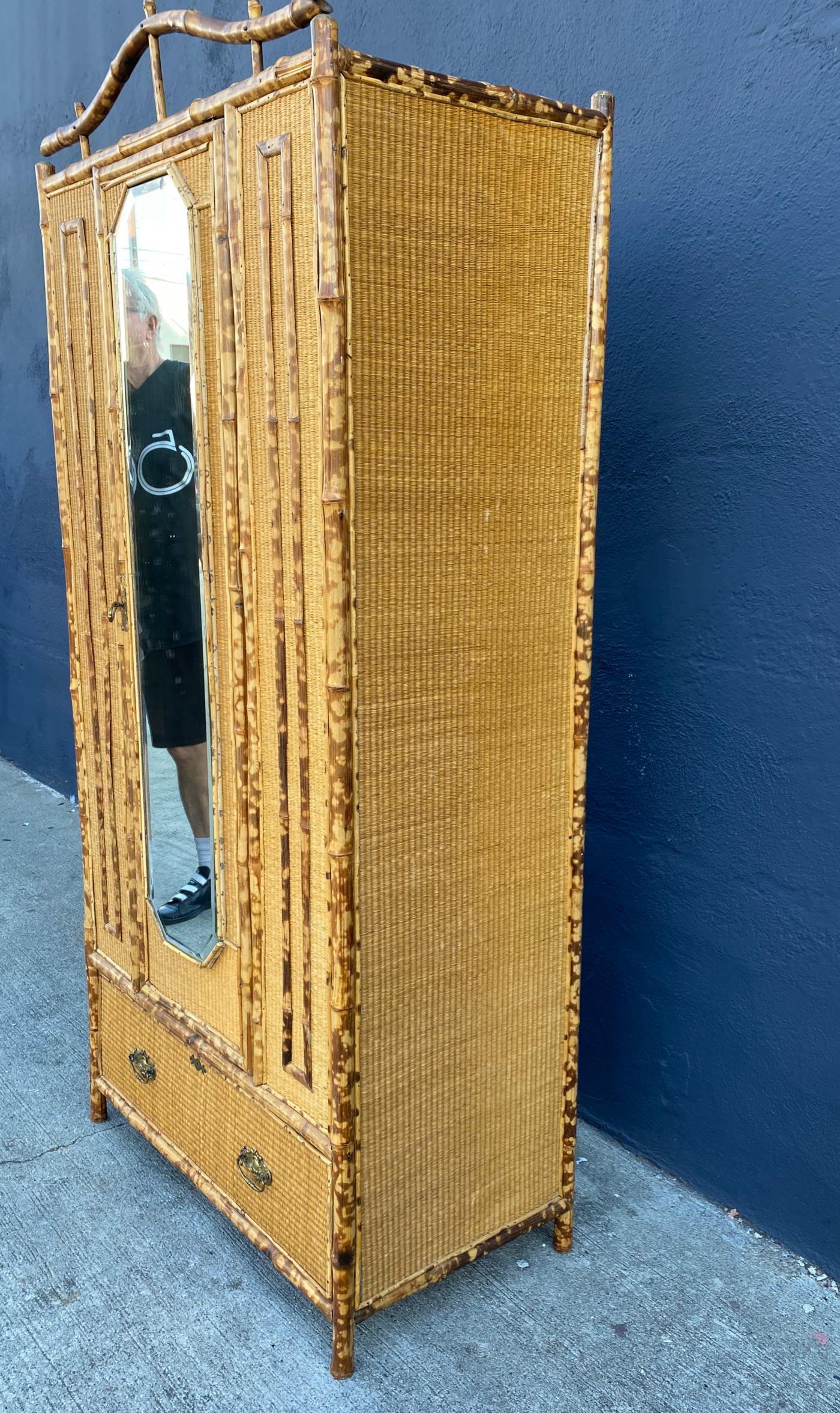 Bamboo Wardrobe or Armoire, C. 1890 - 1900