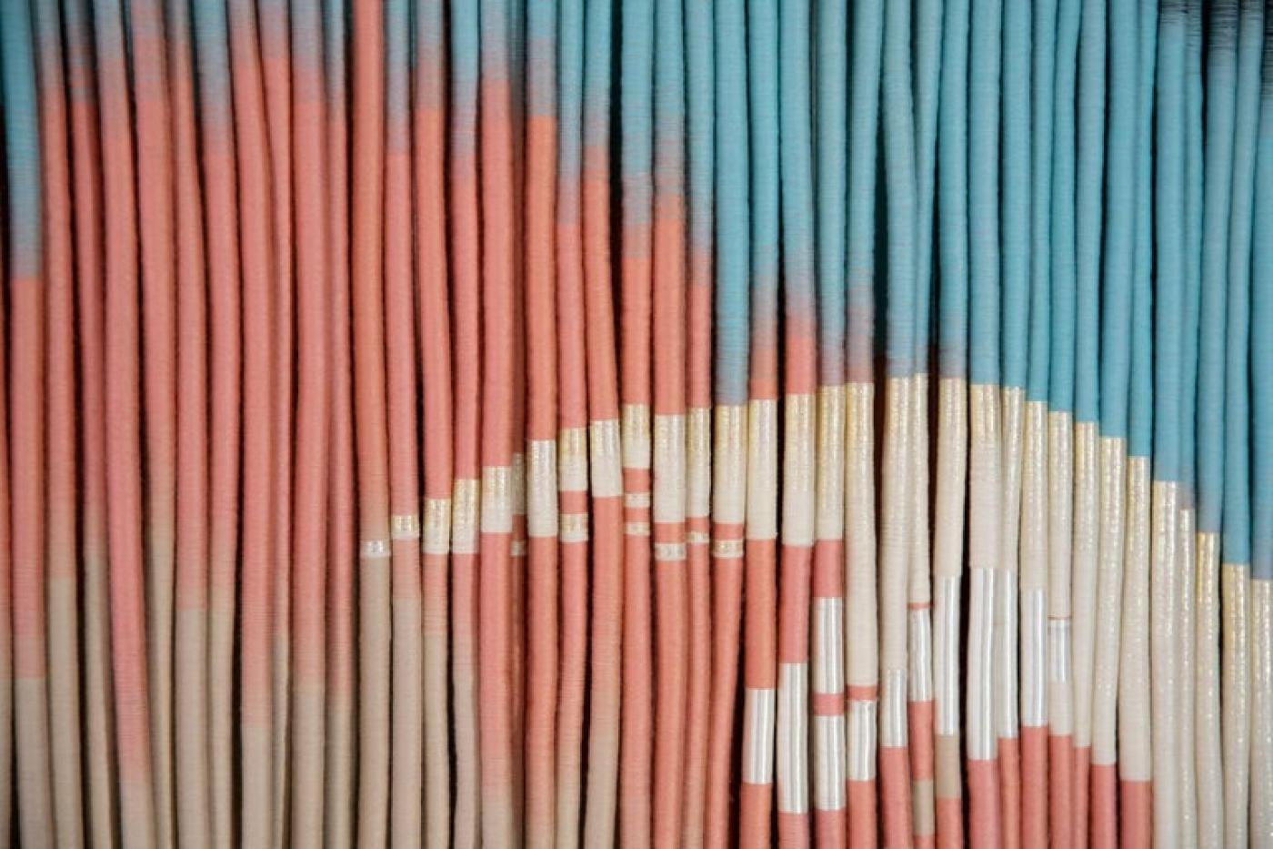 Barbara Barron - Monumental Fiber Art Textile Wall Sculpture “Flight ...