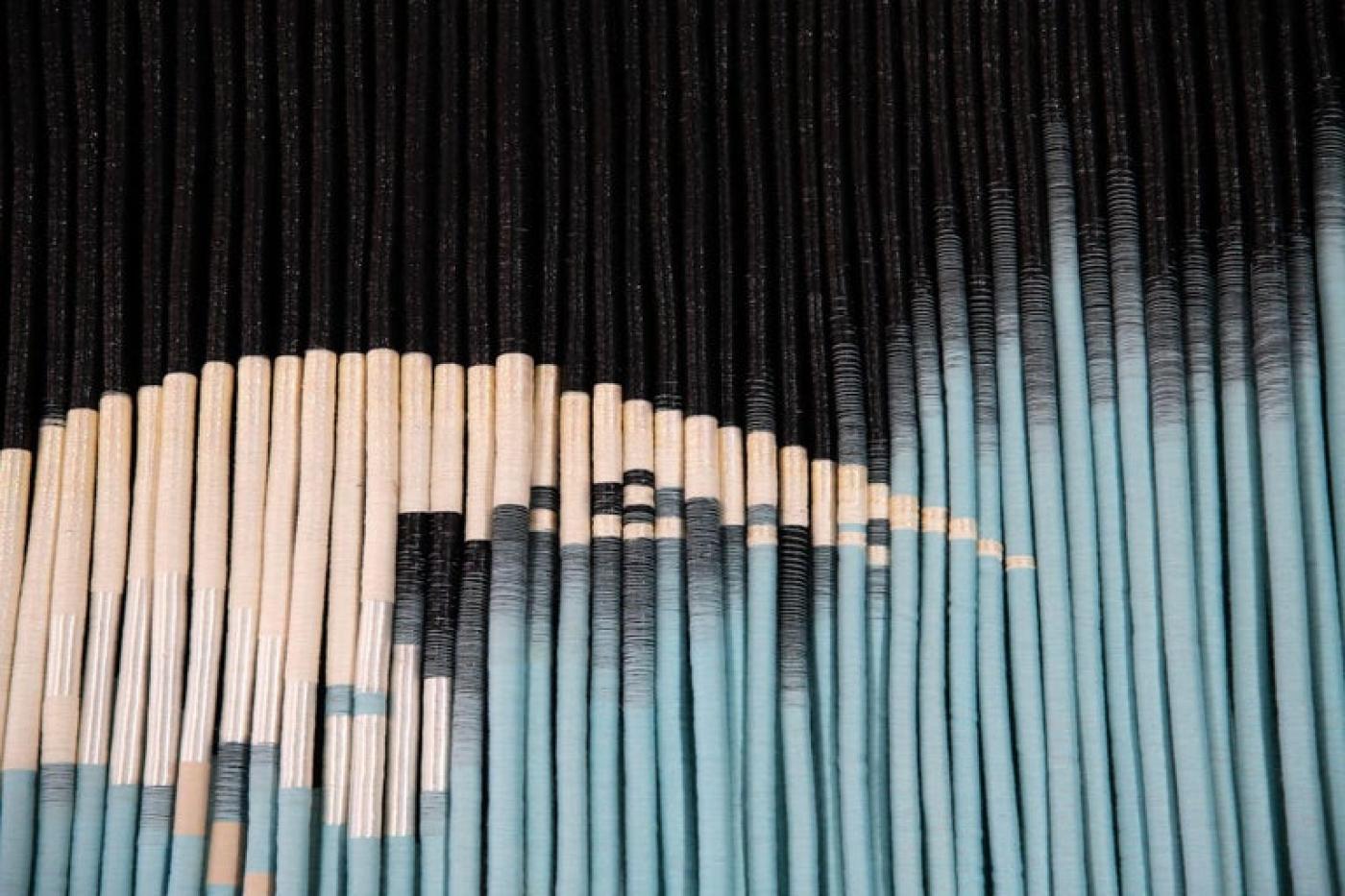 Barbara Barron - Monumental Fiber Art Textile Wall Sculpture “Flight ...