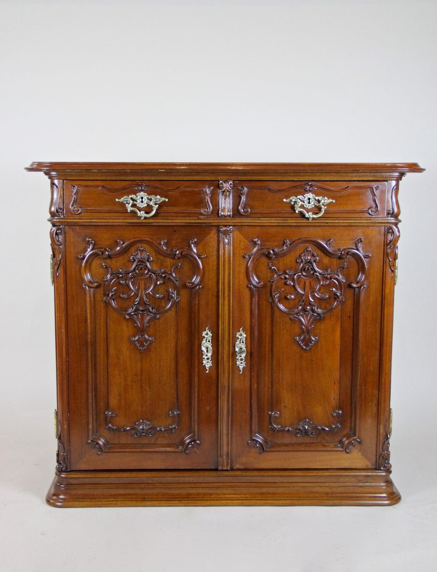 Baroque Revival Commode or Trumeau with Nut Wood Carvings, Austria ...