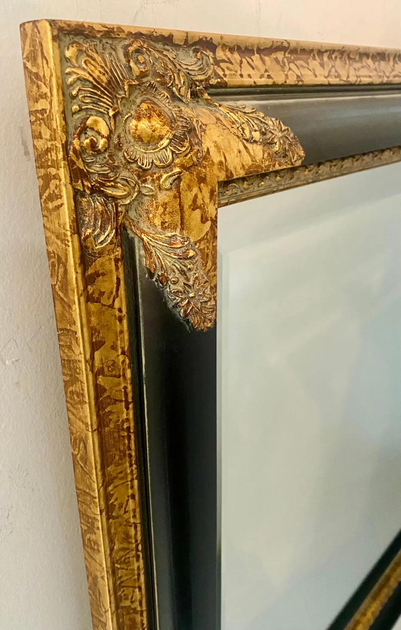 Baroque style Ebony Wall Mirror with Tortoise & Gilt Design Frame