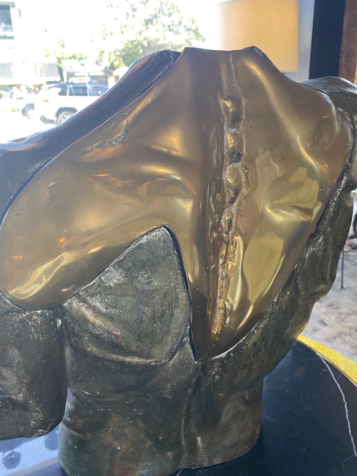 Beautiful Italian Half Bust Bronze Sculpture 1960