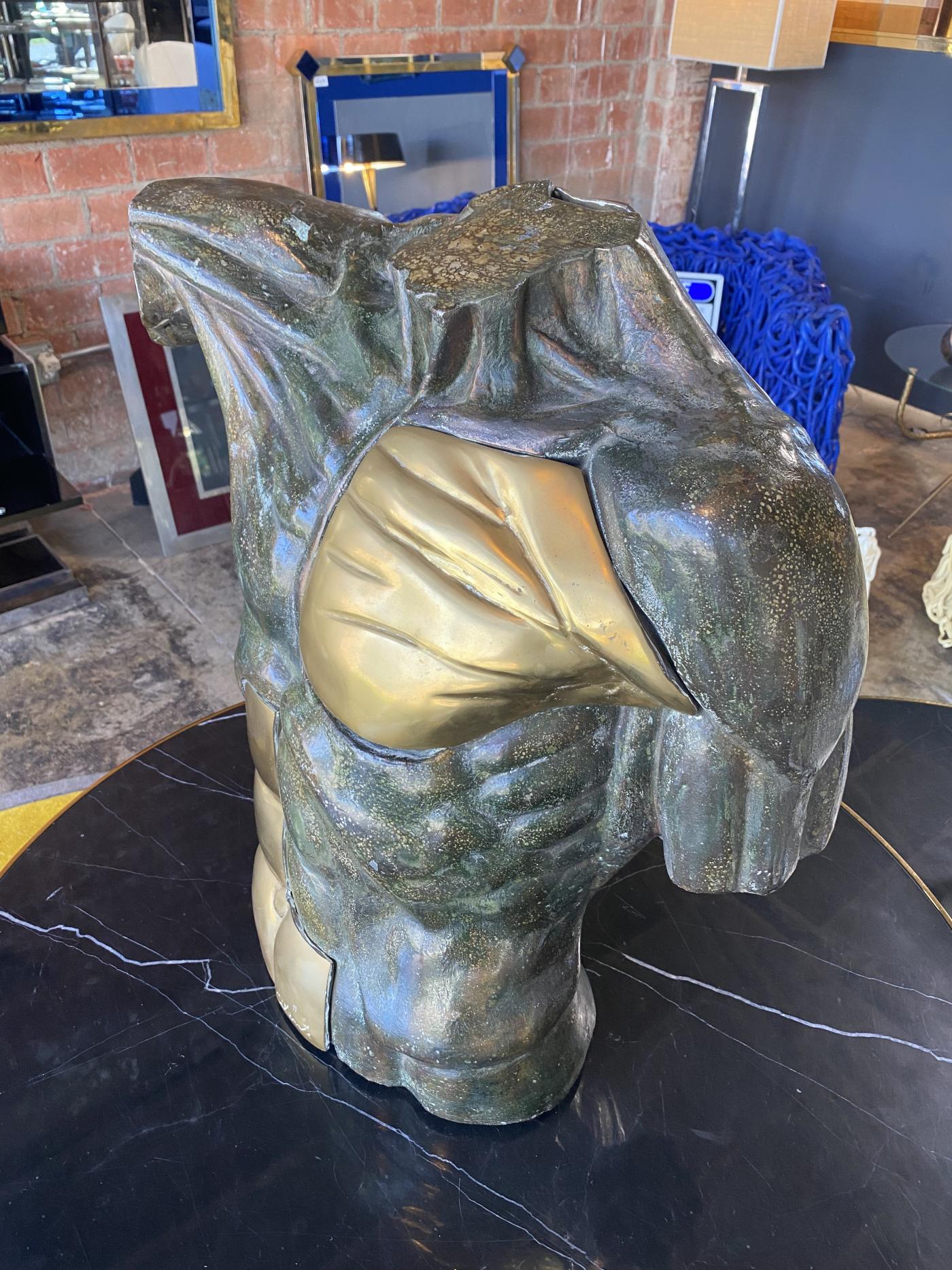 Beautiful Italian Half Bust Bronze Sculpture 1960