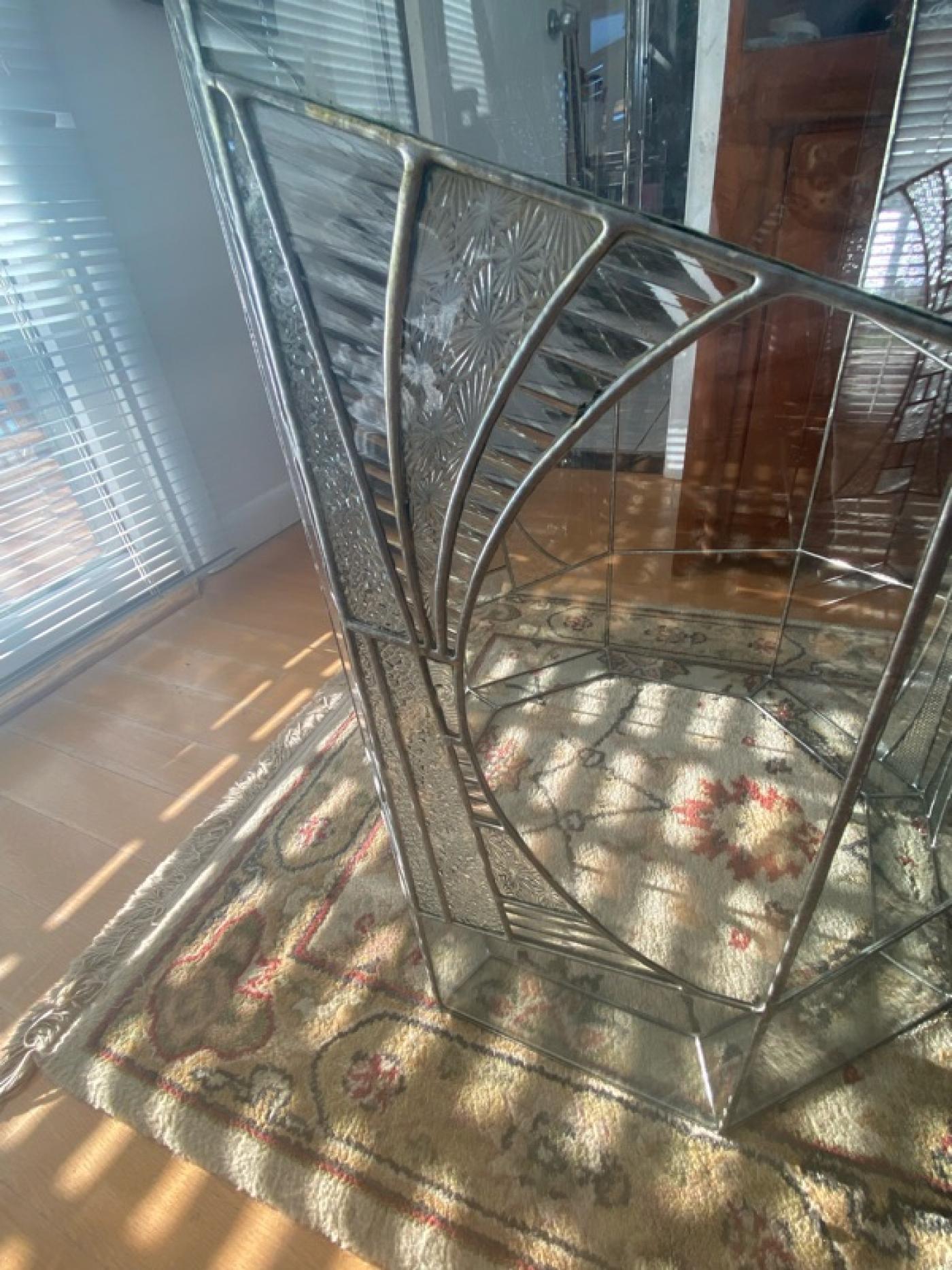 Bedford Downing - MODERNIST METAL AND GLASS OCTAGONAL TABLE BY BEDFORD ...