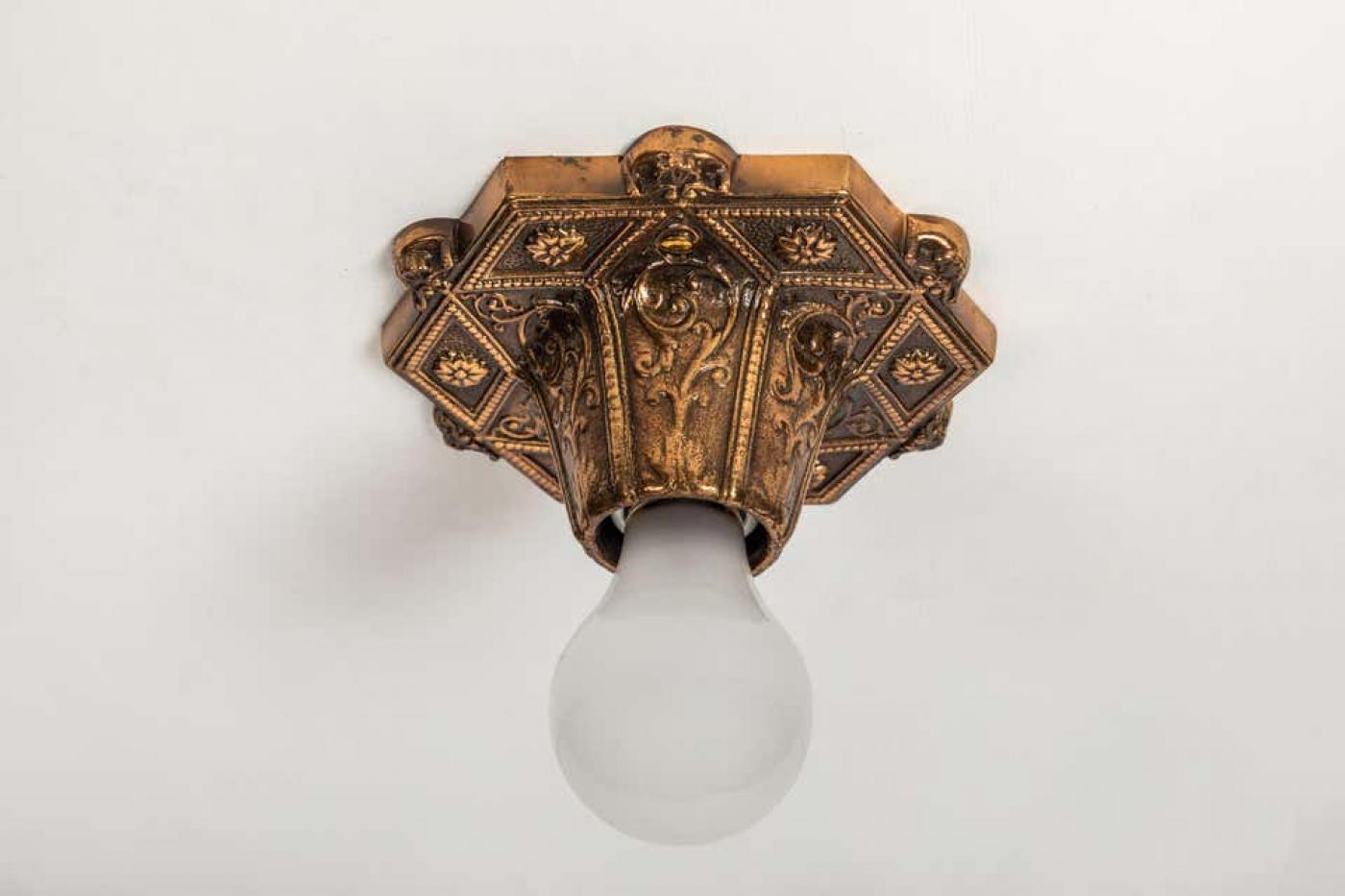 'Beverly Hills' Brass Art-Deco Style Wall or Ceiling Light by Joe Rinaudo