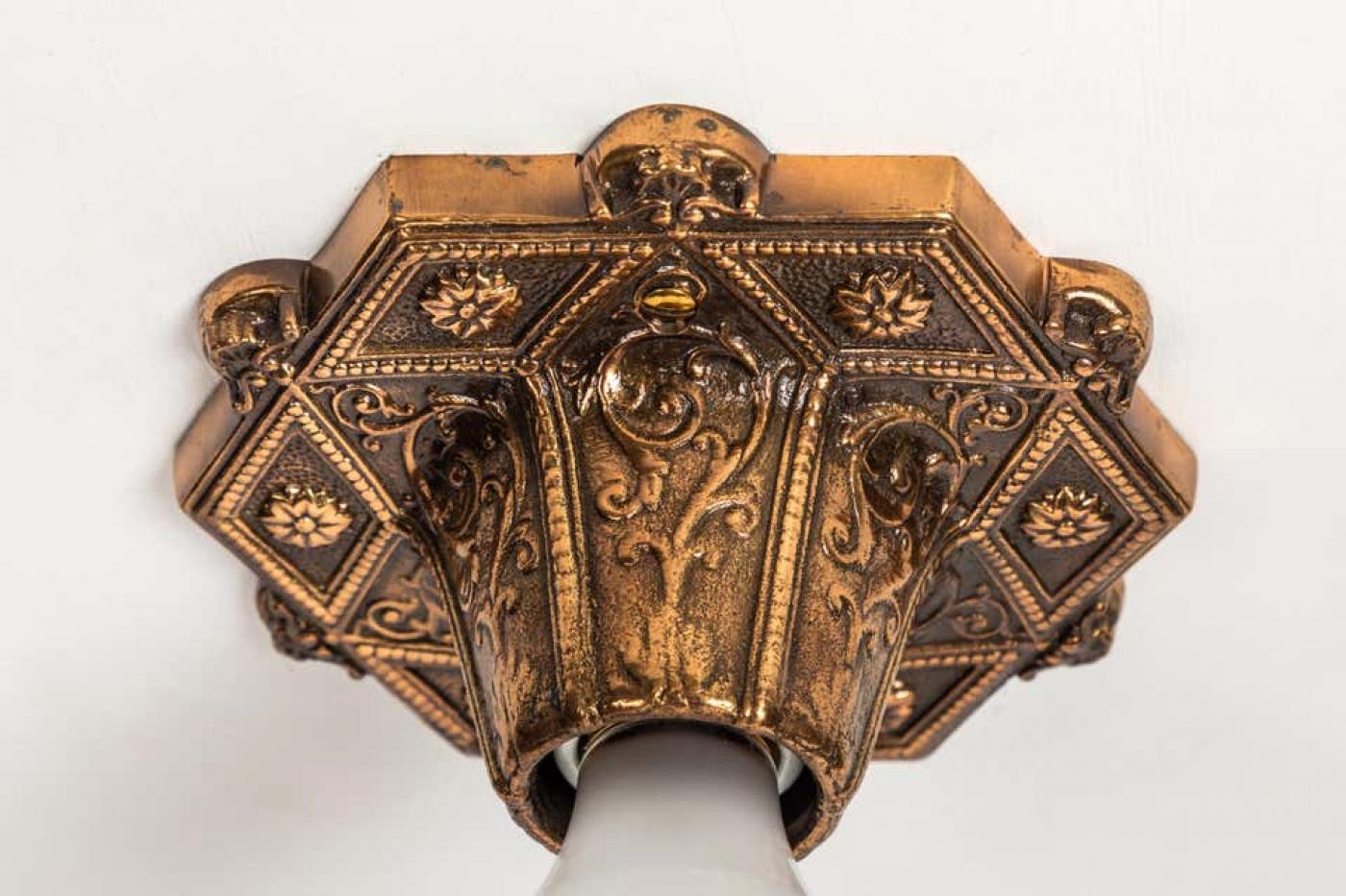 'Beverly Hills' Brass Art-Deco Style Wall or Ceiling Light by Joe Rinaudo