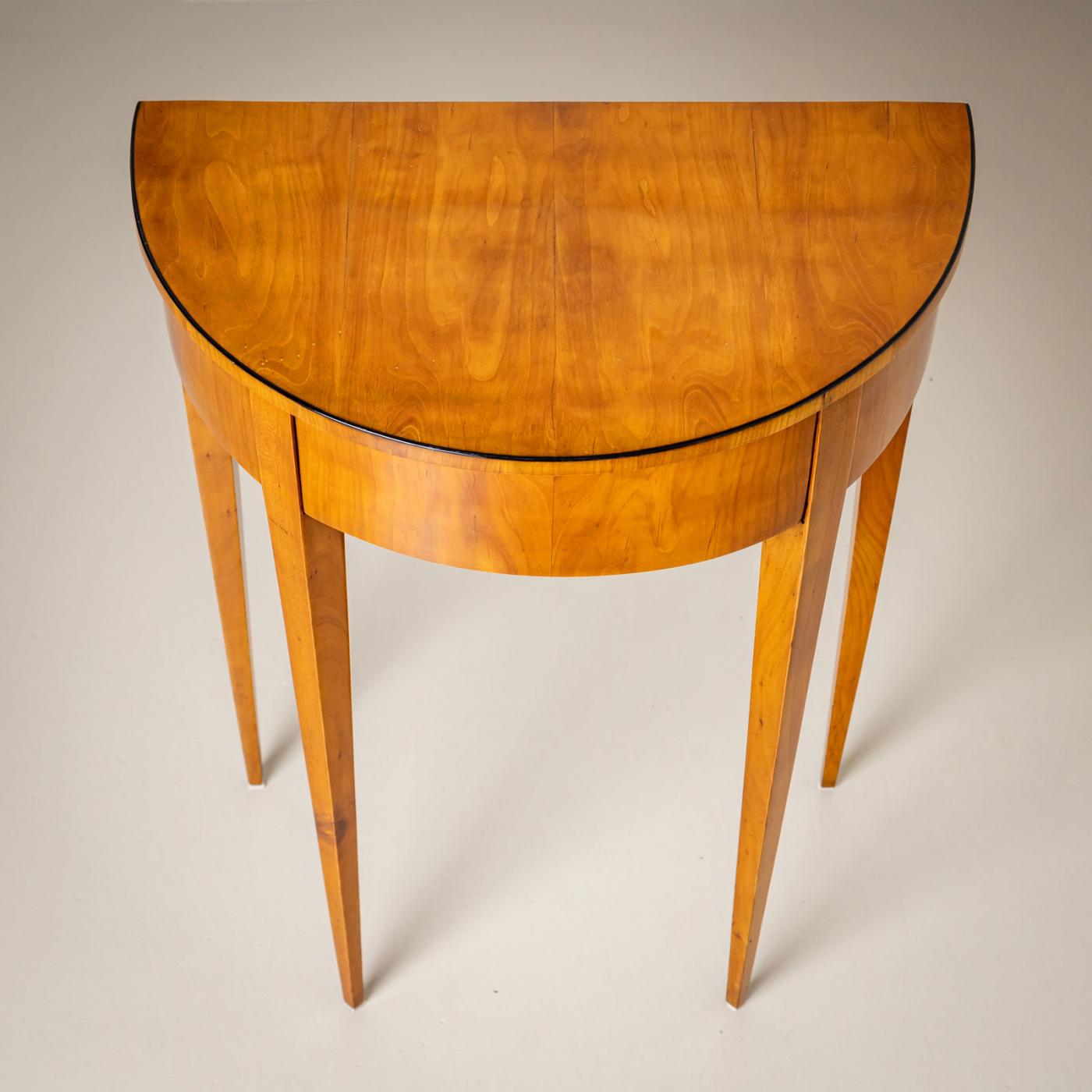 Biedermeier Demi Lune Console Table in Cherry, Germany