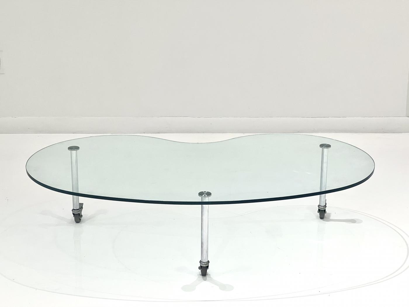 Biomorphic Glass Top Coffee Table