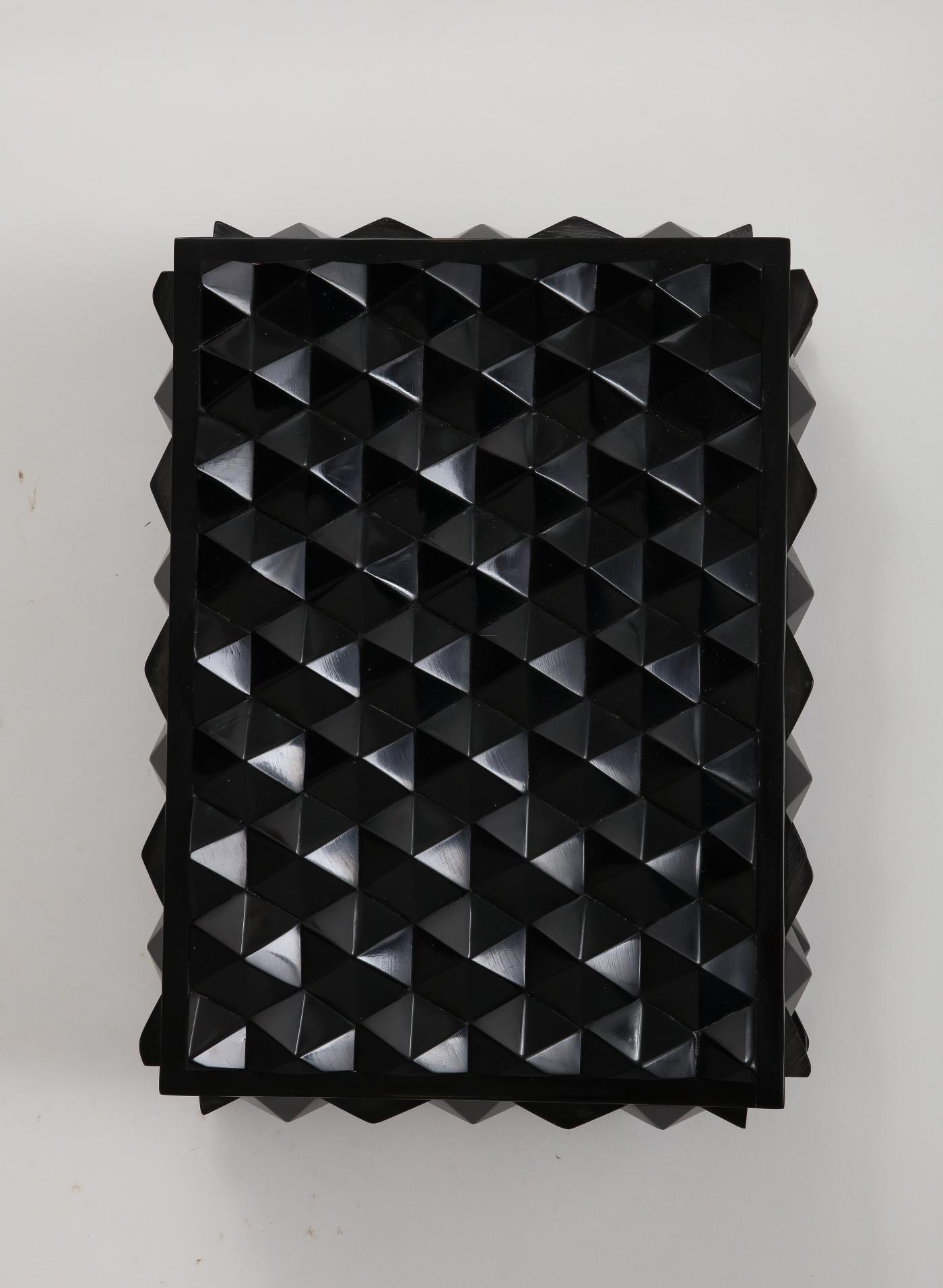 Black Faceted Dragon Box, 13x10