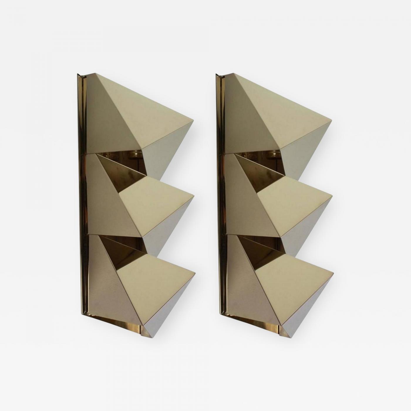Brass Geometric Sconces