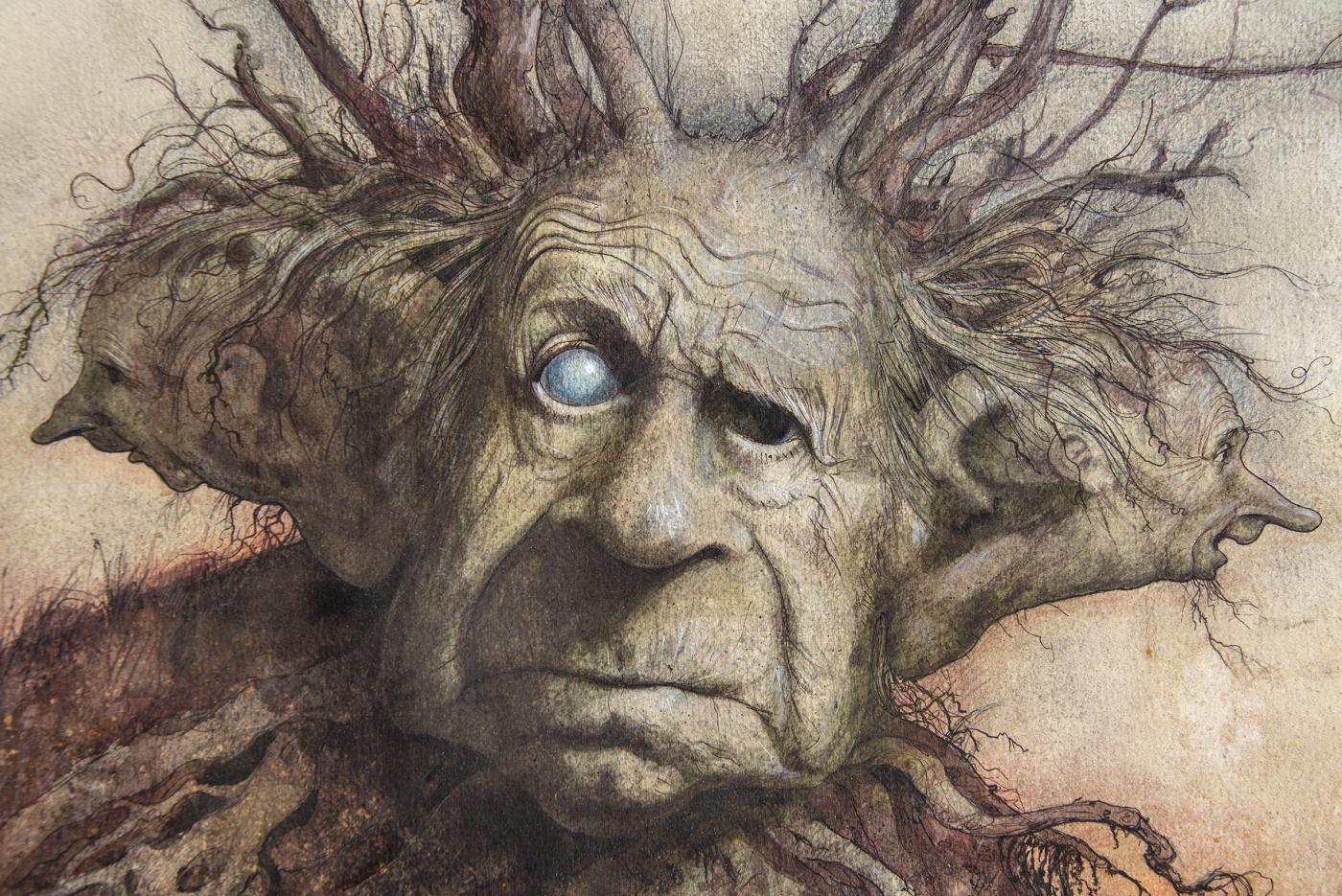 Brian Froud - Three Headed Man Fantasy illustration