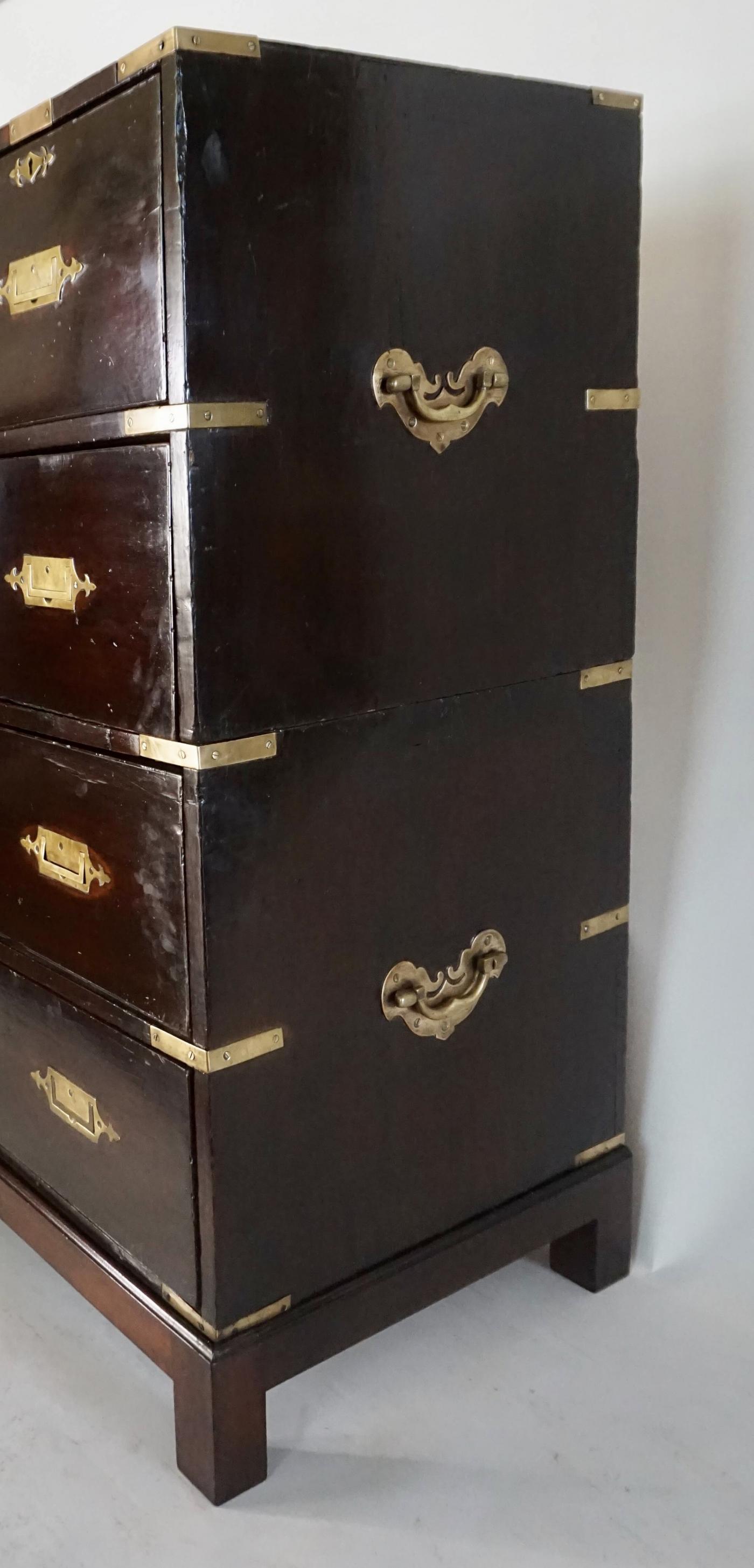 British Colonial Campaign Chest of Drawers