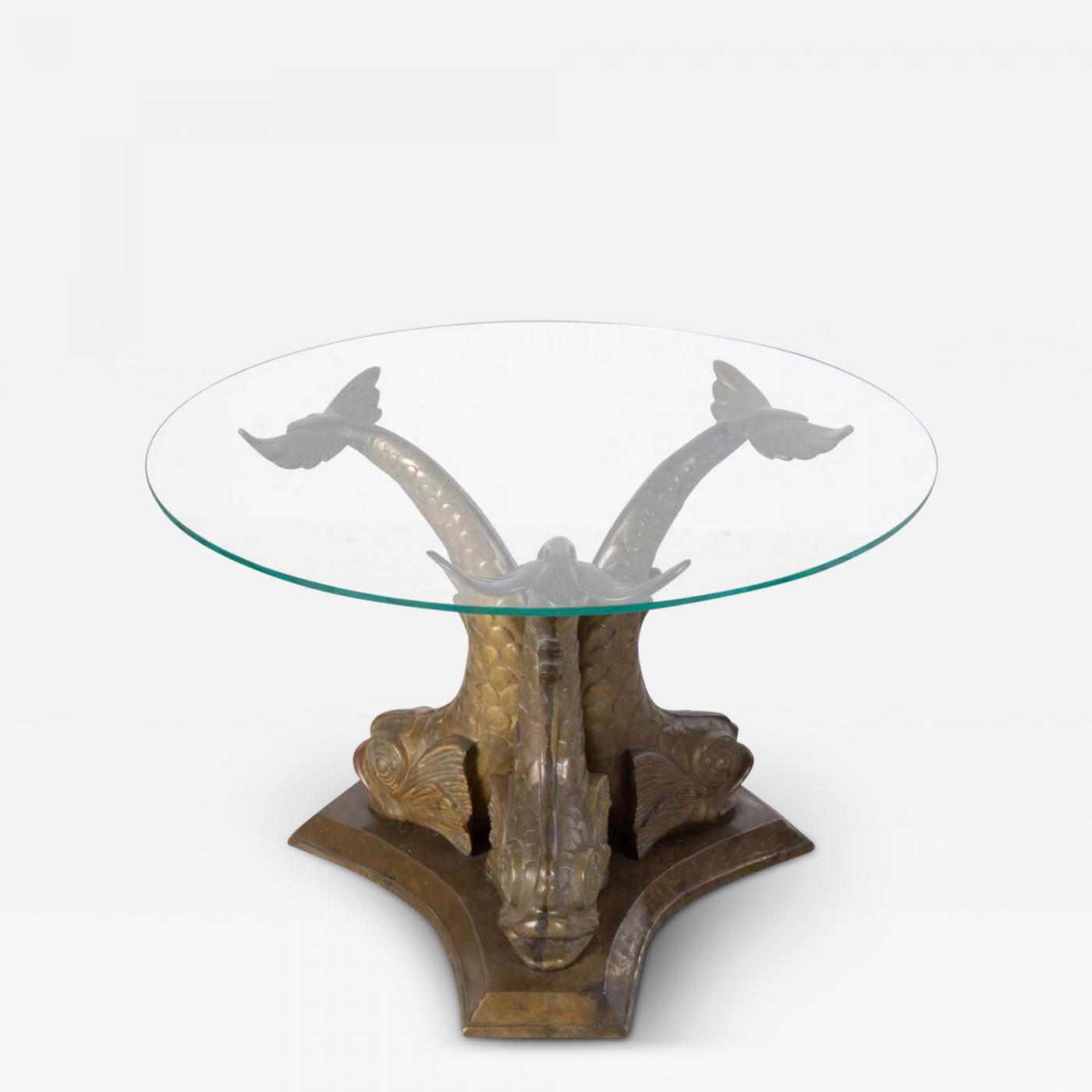 Bronze Dolphin Coffee Table
