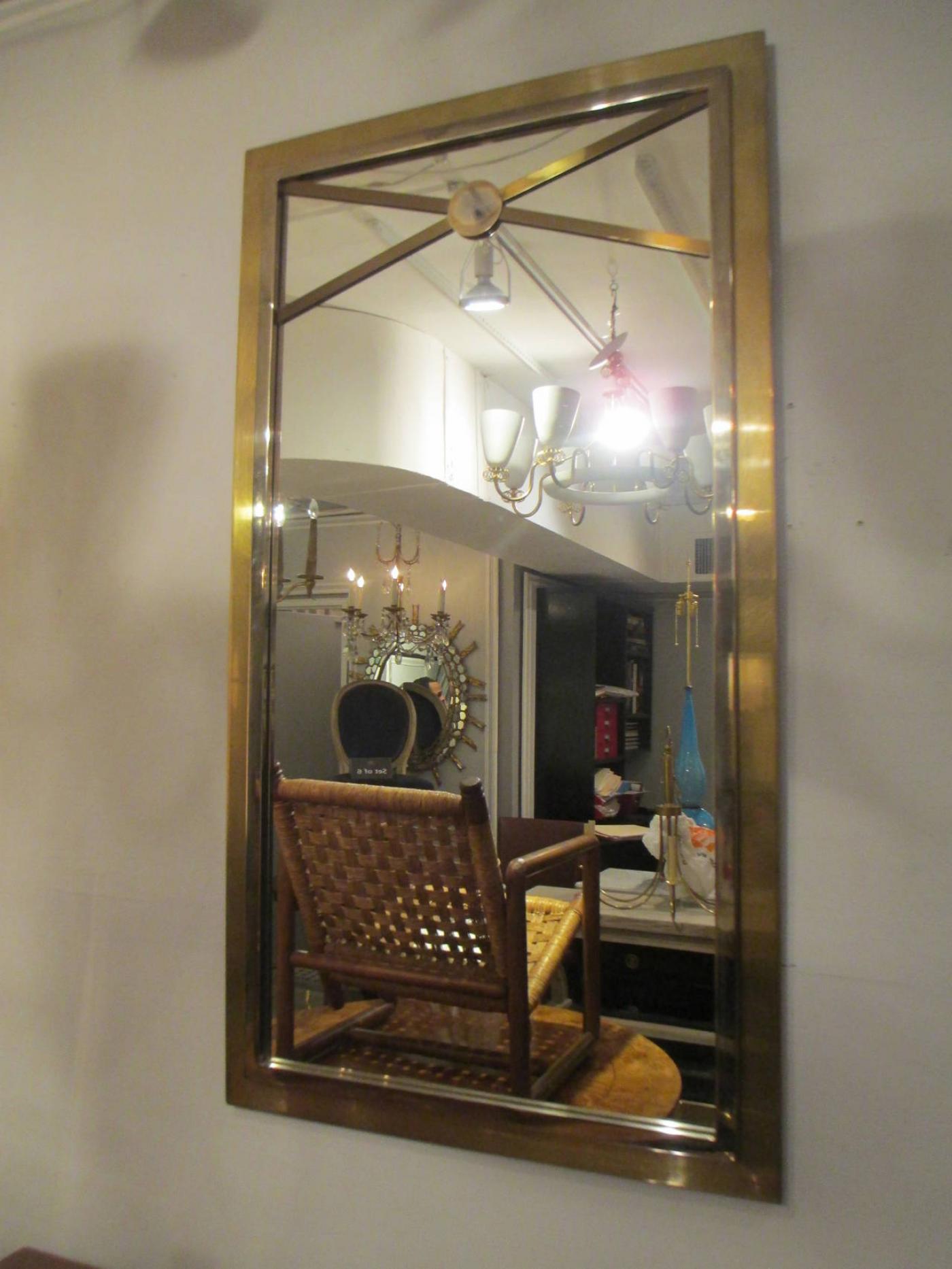 Bronze and Chrome Rectangular Mirror