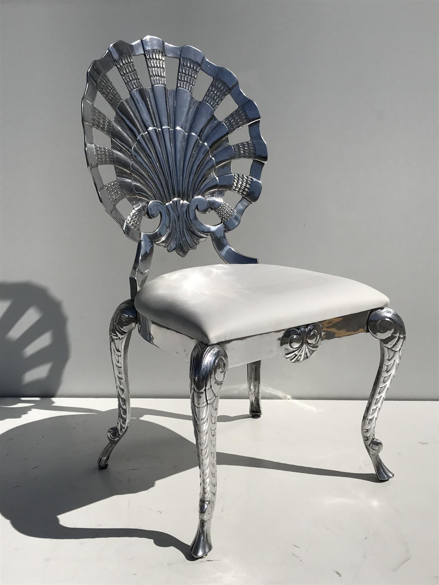 Brown Jordan Furniture - Pair Venetian Grotto Style Aluminum Shell Chairs